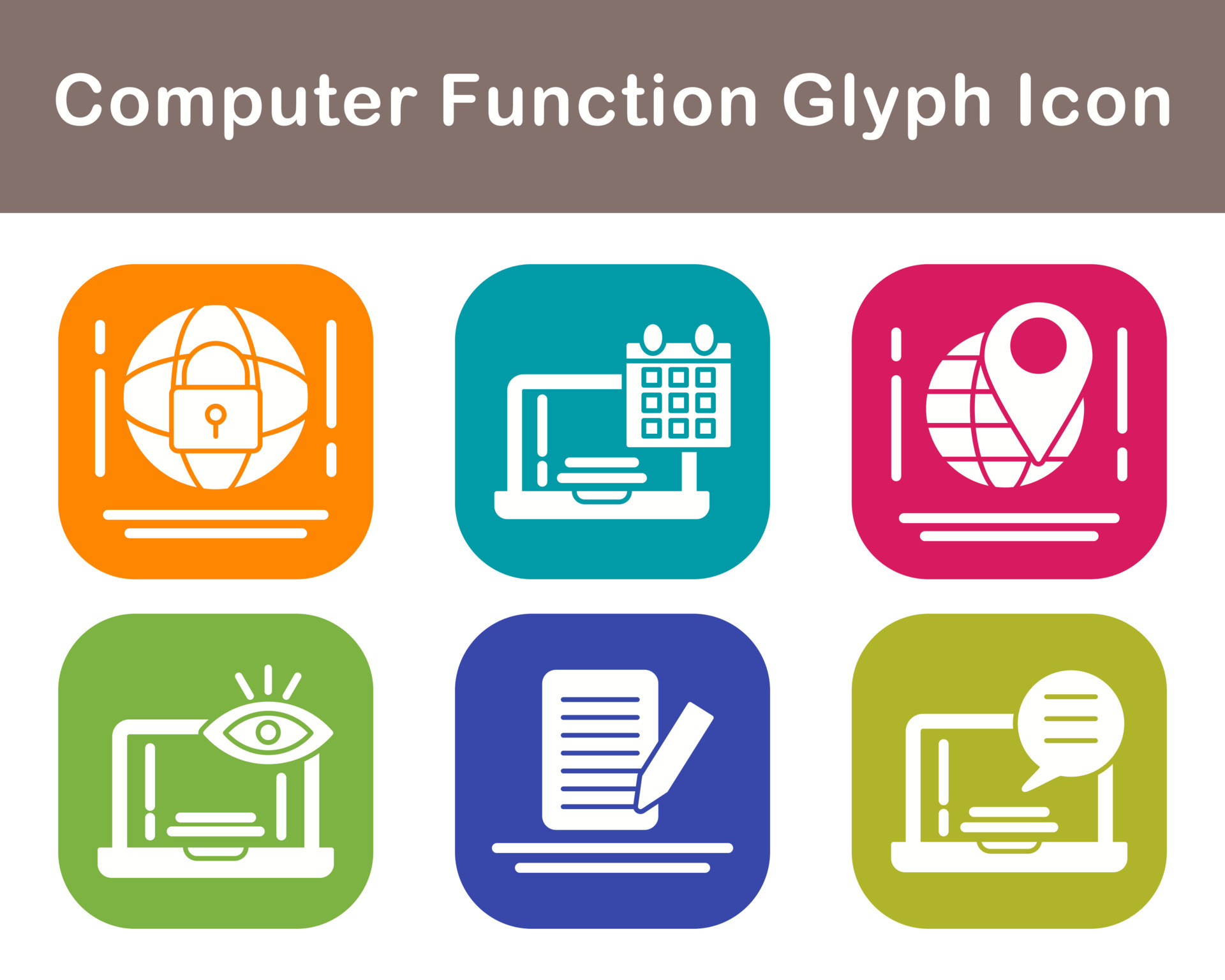 Computer Function Vector Icon Set 20763040 Vector Art at Vecteezy