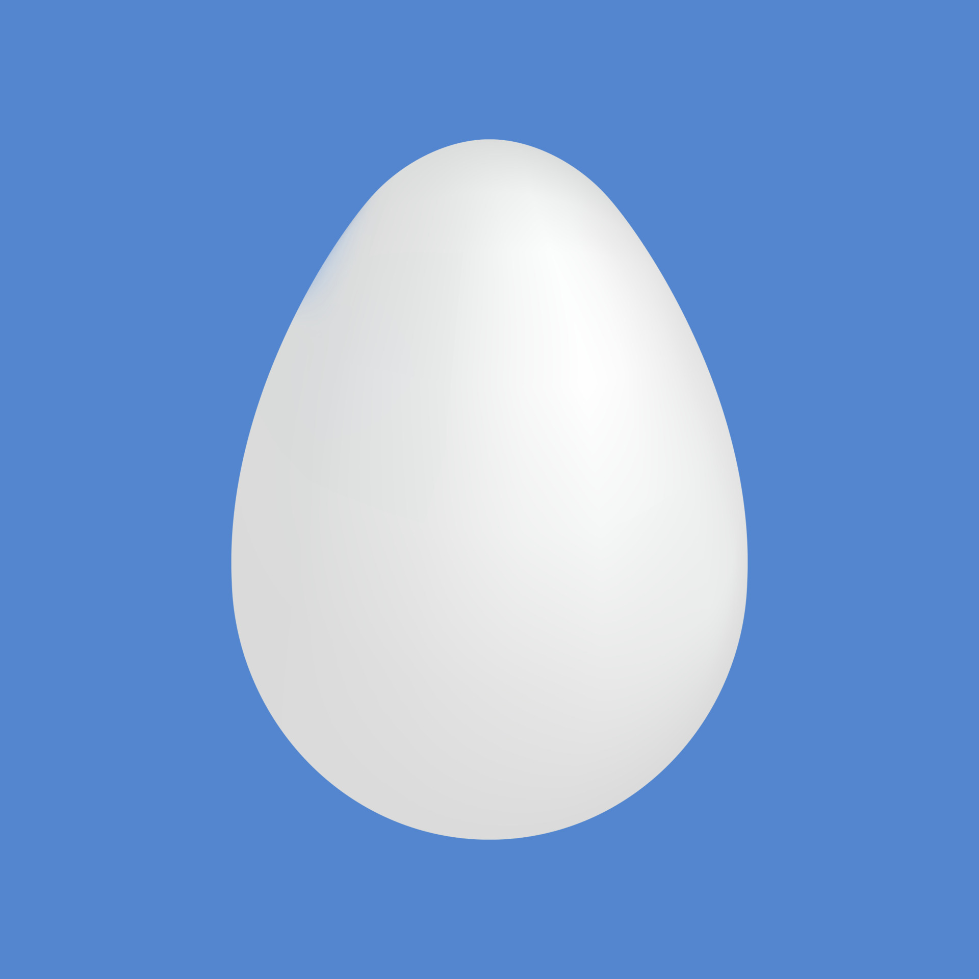 White egg on a blue background in a realistic style for printing and ...