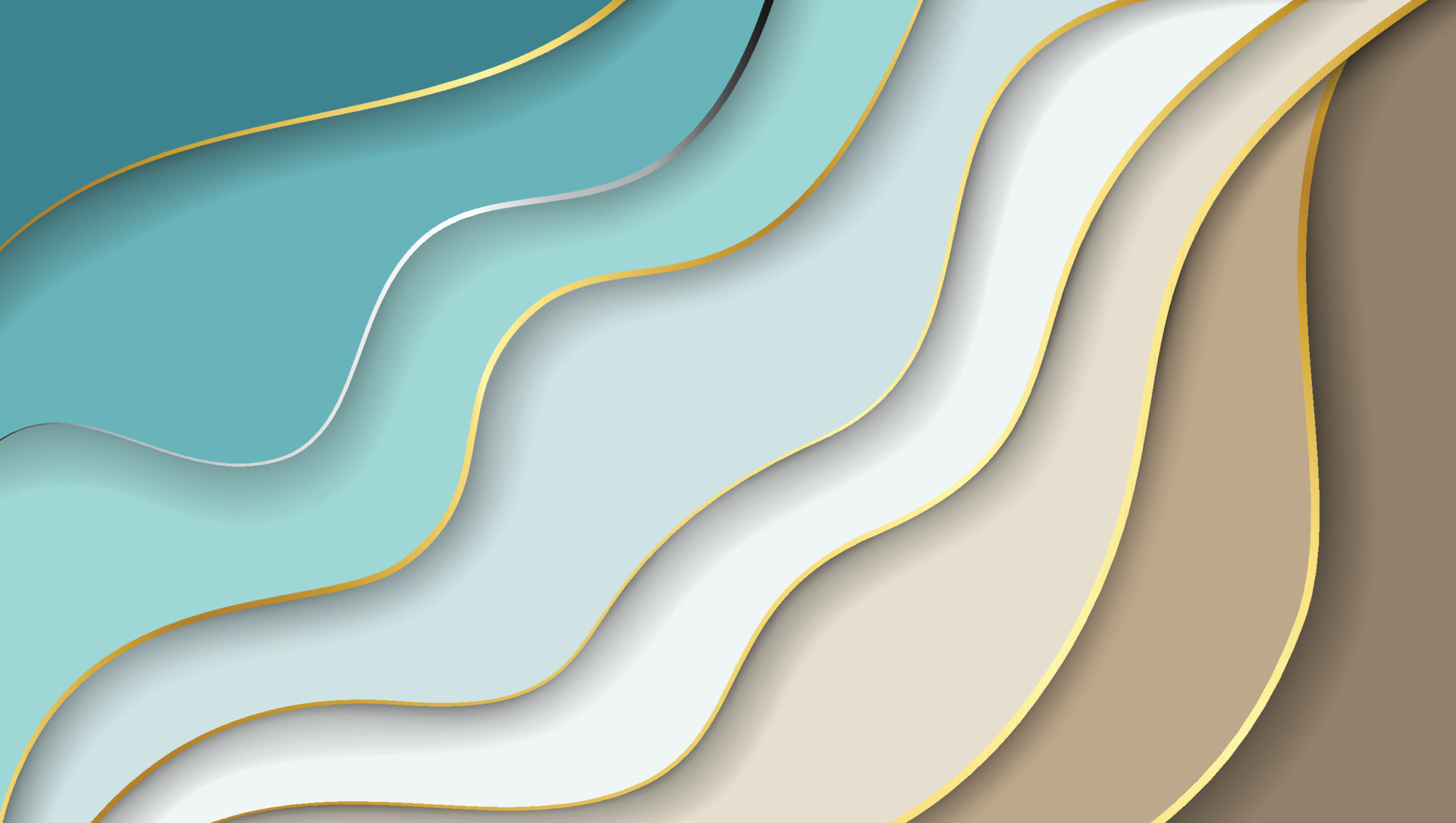 Background with blue and gold waves and the word ocean on it 20771775 ...