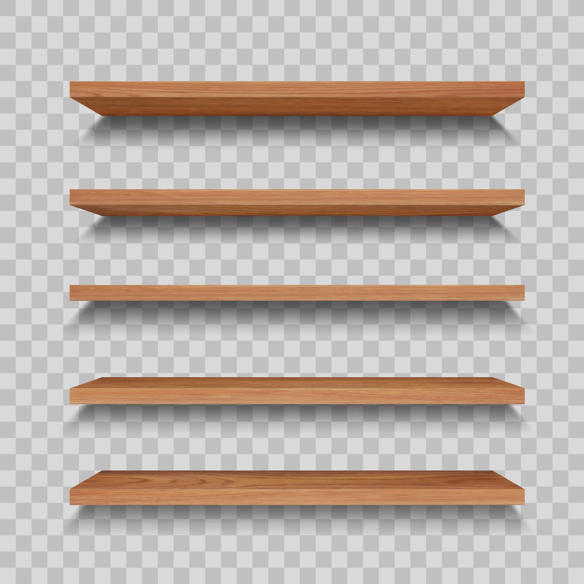 Wooden store shelf or empty wall 3d bookshelf 20772042 Vector Art at ...