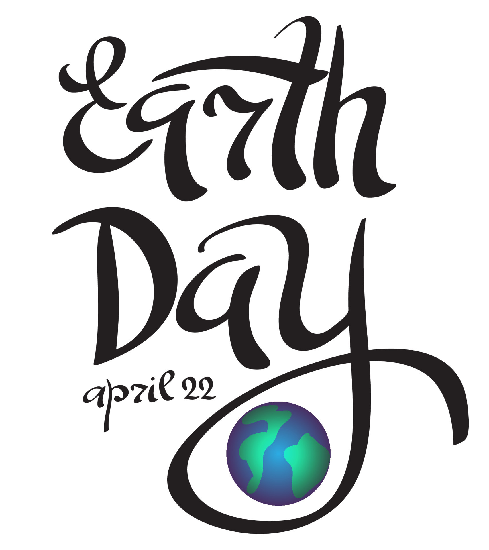 Calligraphy phrases Earth Day, April 22. Lettering for poster, greeting ... Calligraphy phrases Earth Day, April 22. Lettering for poster, greeting ...