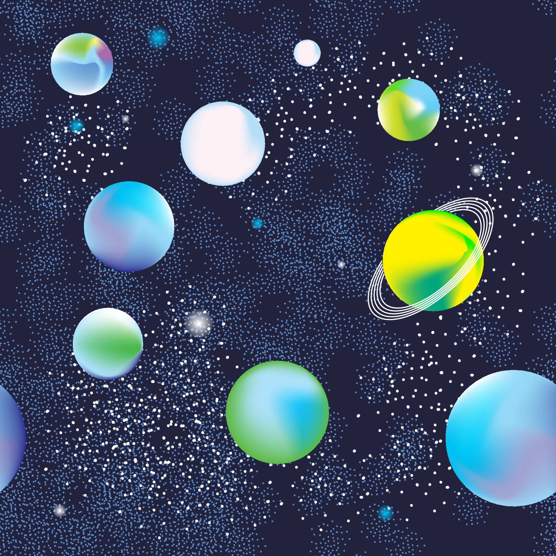 Seamless space pattern. Planets and stars. Vector illustration of cosmos 20773274 Vector Art at ...