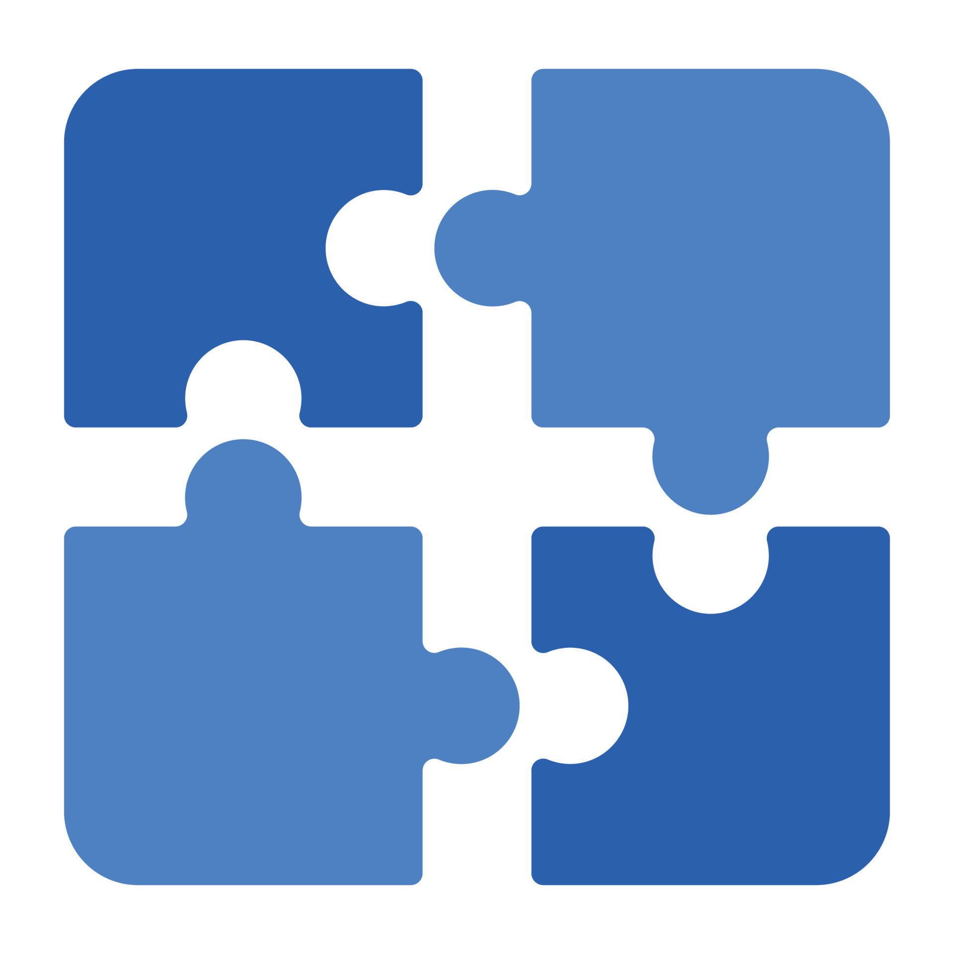 Four Blue Puzzle Pieces 20774558 Vector Art At Vecteezy