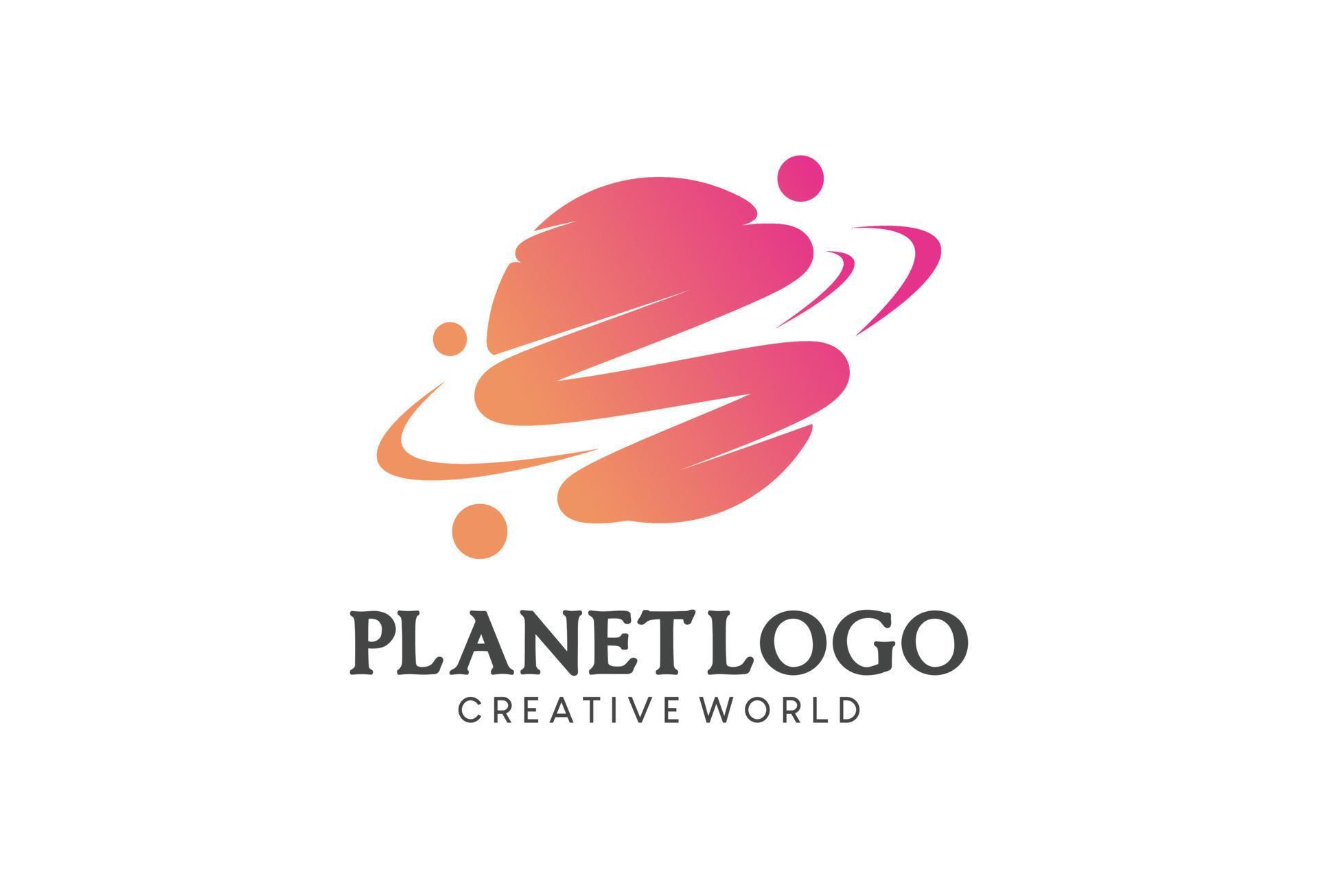 Planet icon logo design, abstract globe planet vector illustration ...