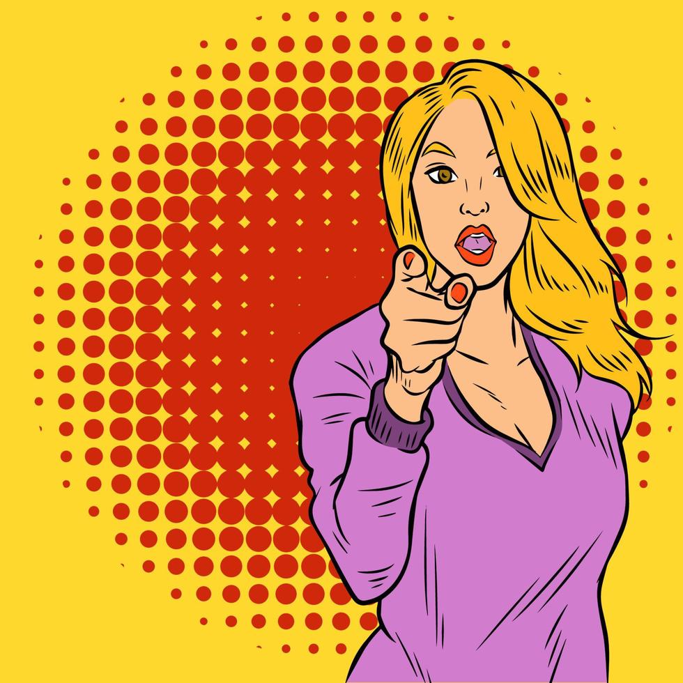 Female Pop Art Retro With Finger Pin Up Surprised 20775246 52 Off
