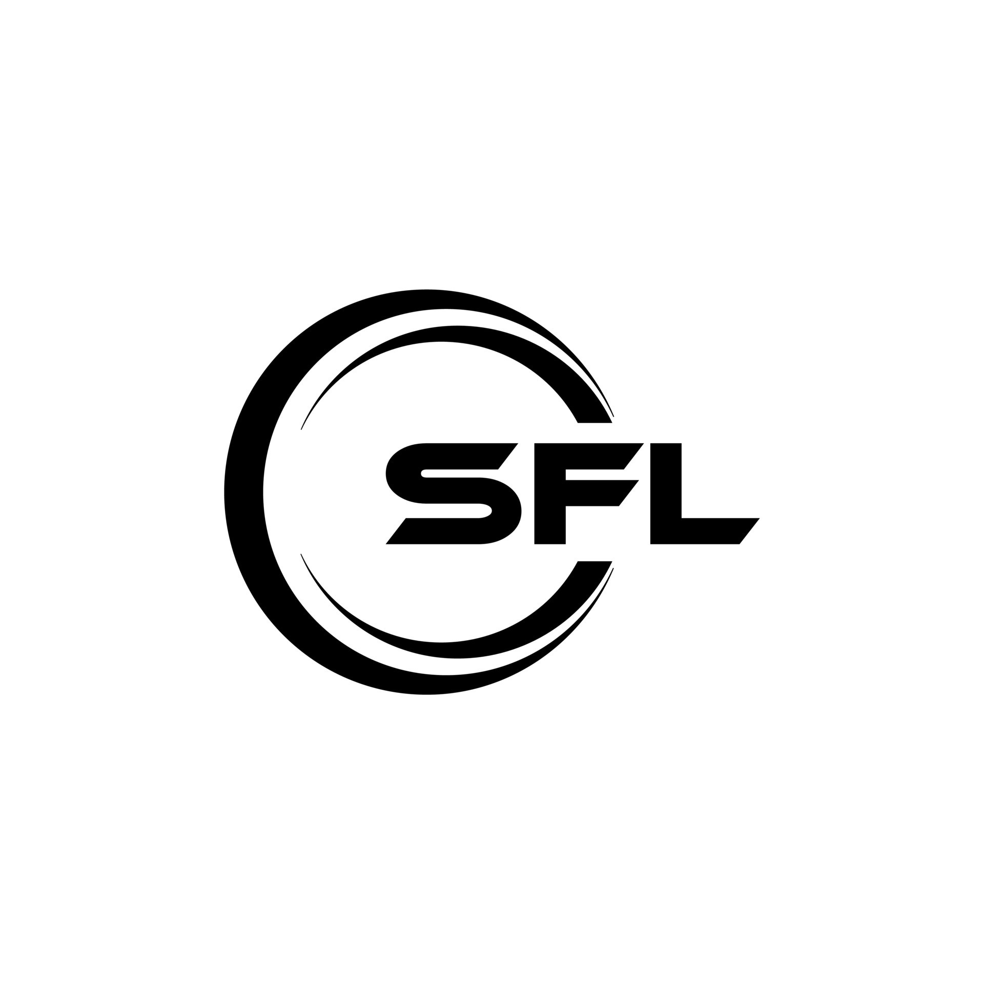 diseño de logotipo de letra sfl en ilustración. logotipo vectorial, diseños de caligrafía para ...