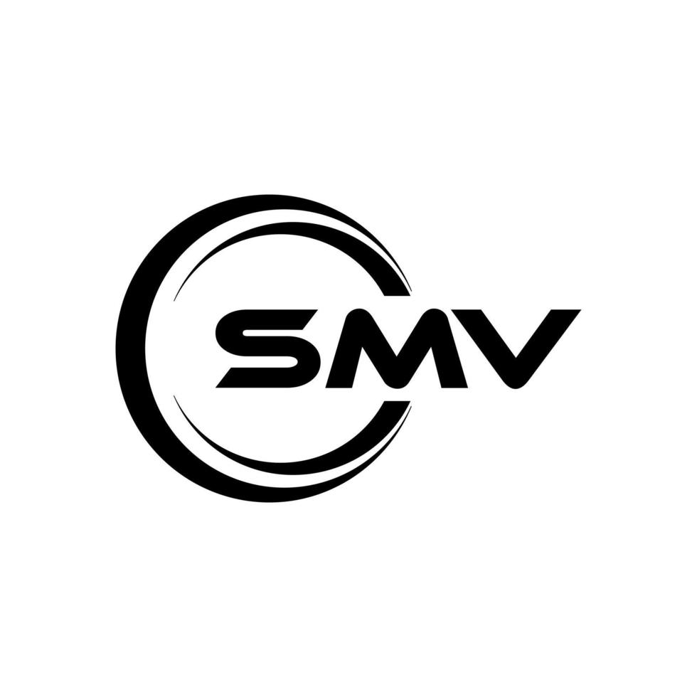 SMV letter logo design in illustration. Vector logo, calligraphy ...