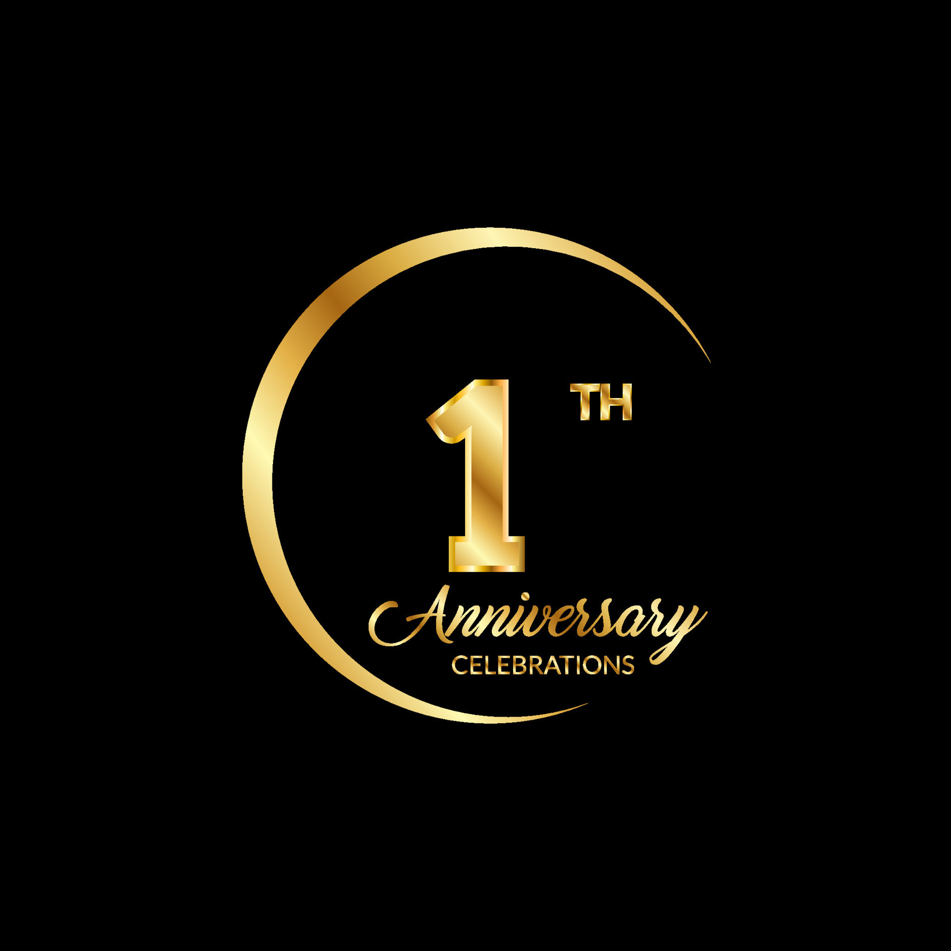 1 years anniversary. Anniversary template design concept with golden ... 1 years anniversary. Anniversary template design concept with golden ...