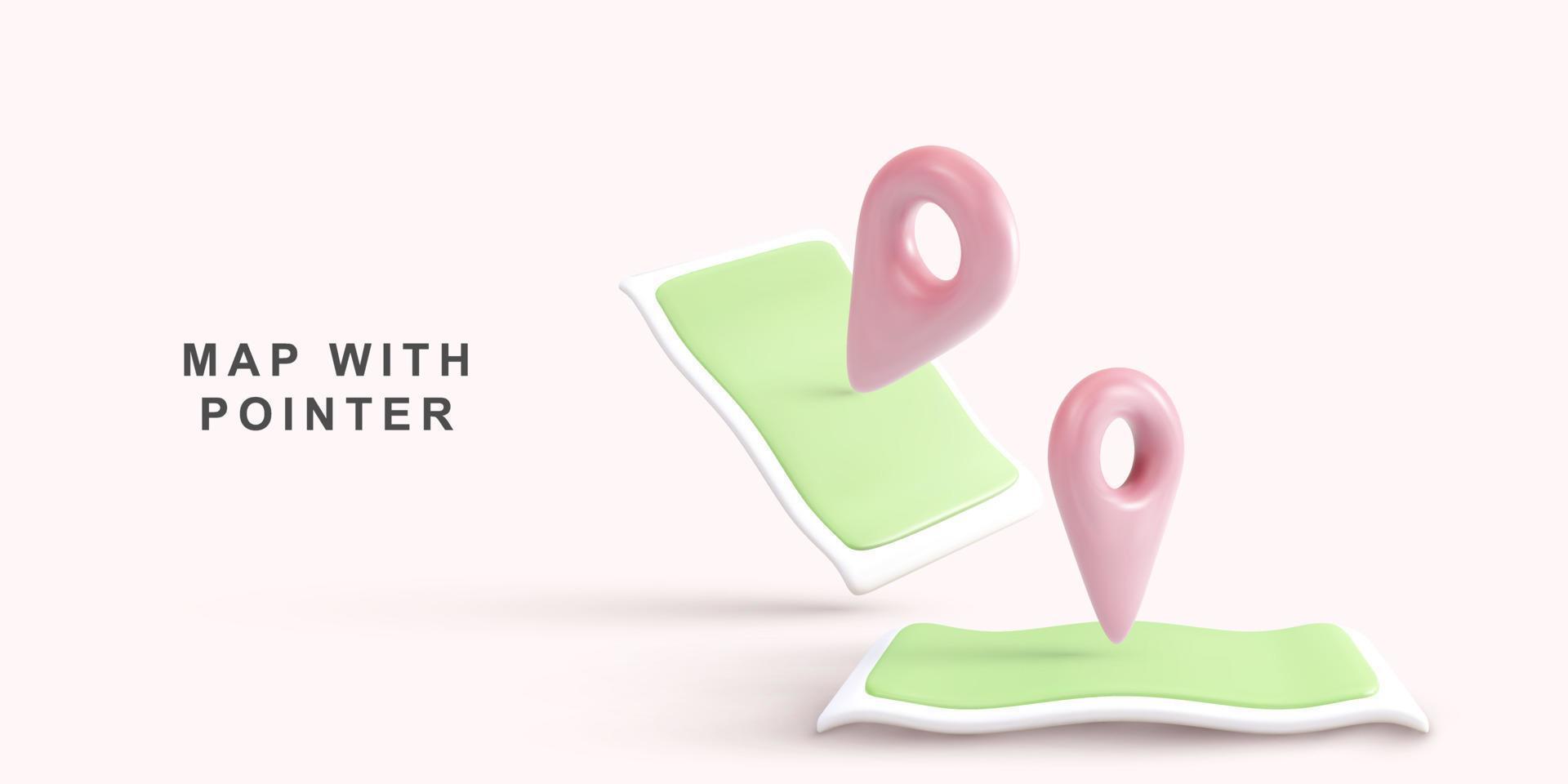 3d two realistic maps with pointer. Vector illustration. 20782313 Vector Art at Vecteezy