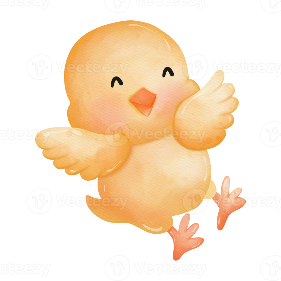 Watercolor cute cartoon chick for easter, Easter Elements, Easter and ...