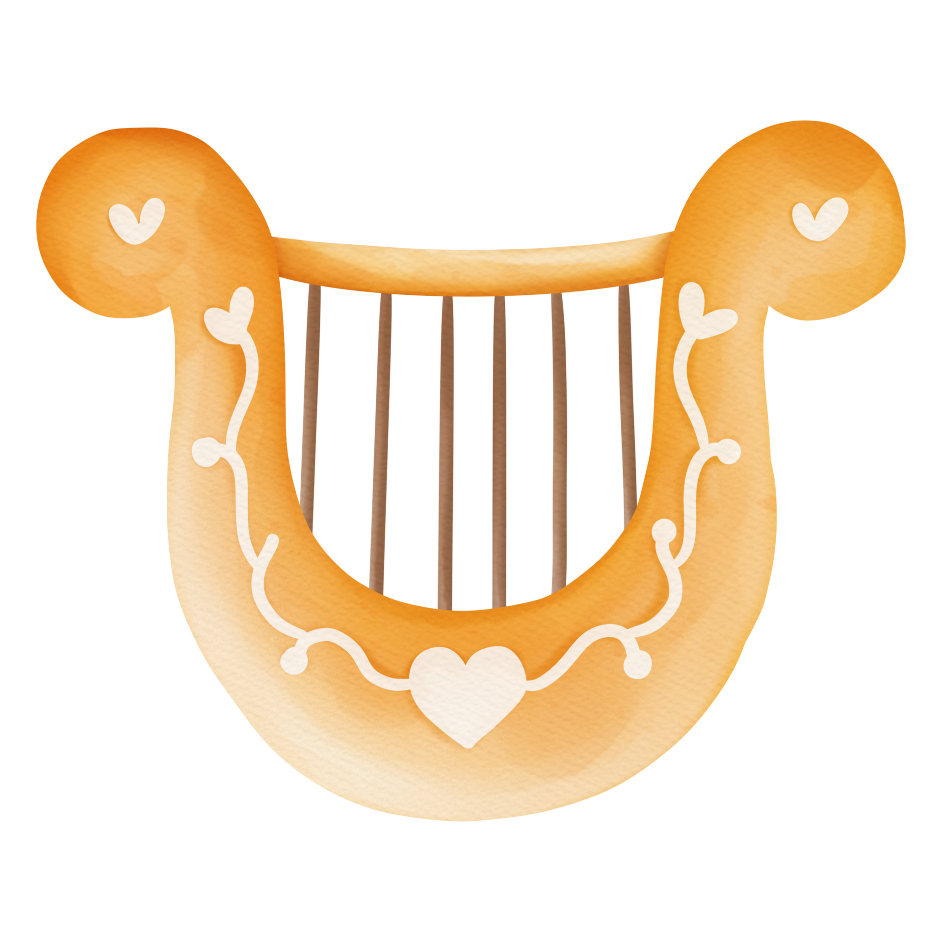 Free Adorable Watercolor Harp, Harp of Love 20787604 PNG with Transparent Background