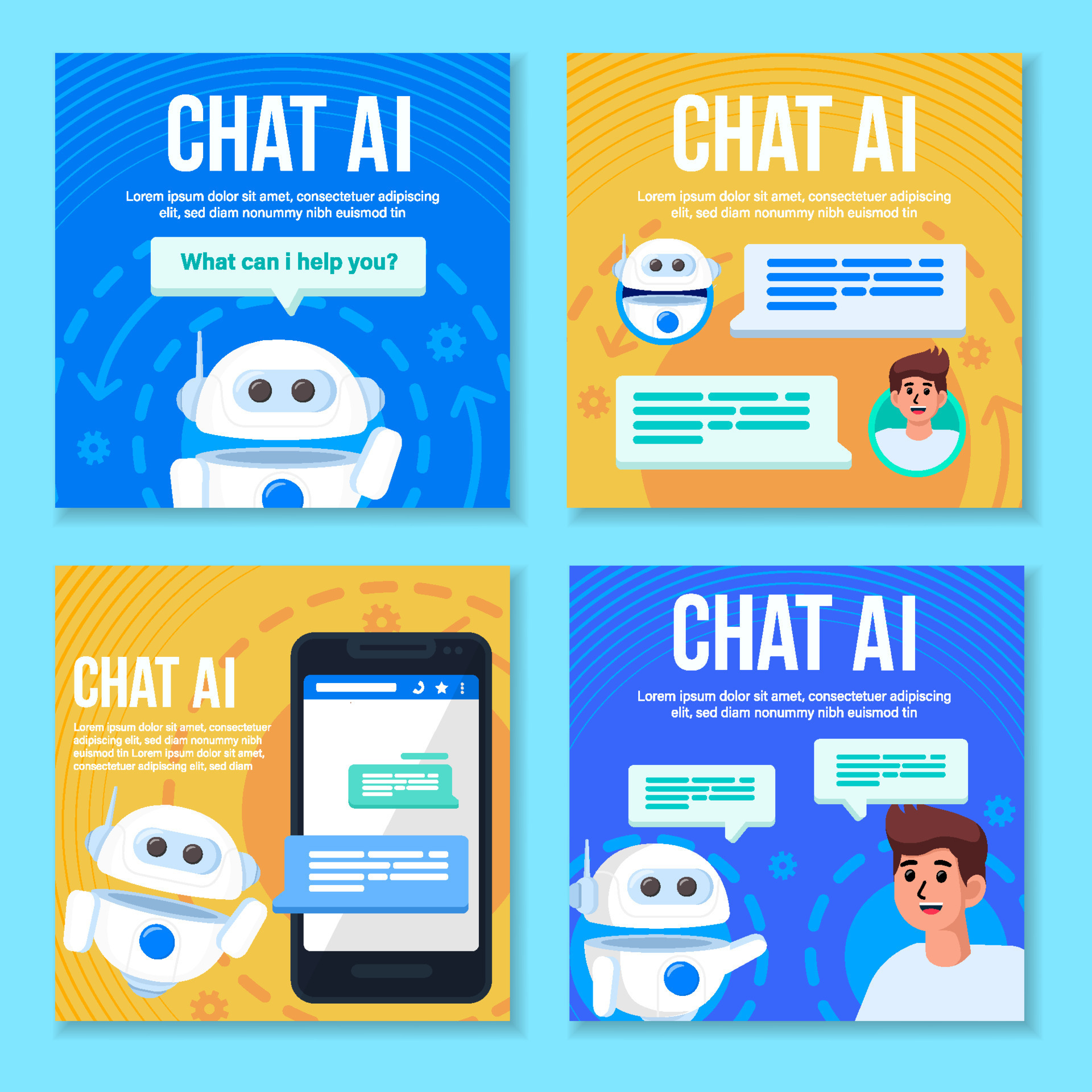 Chat AI Bot Social Media Post Template 20787992 Vector Art at Vecteezy