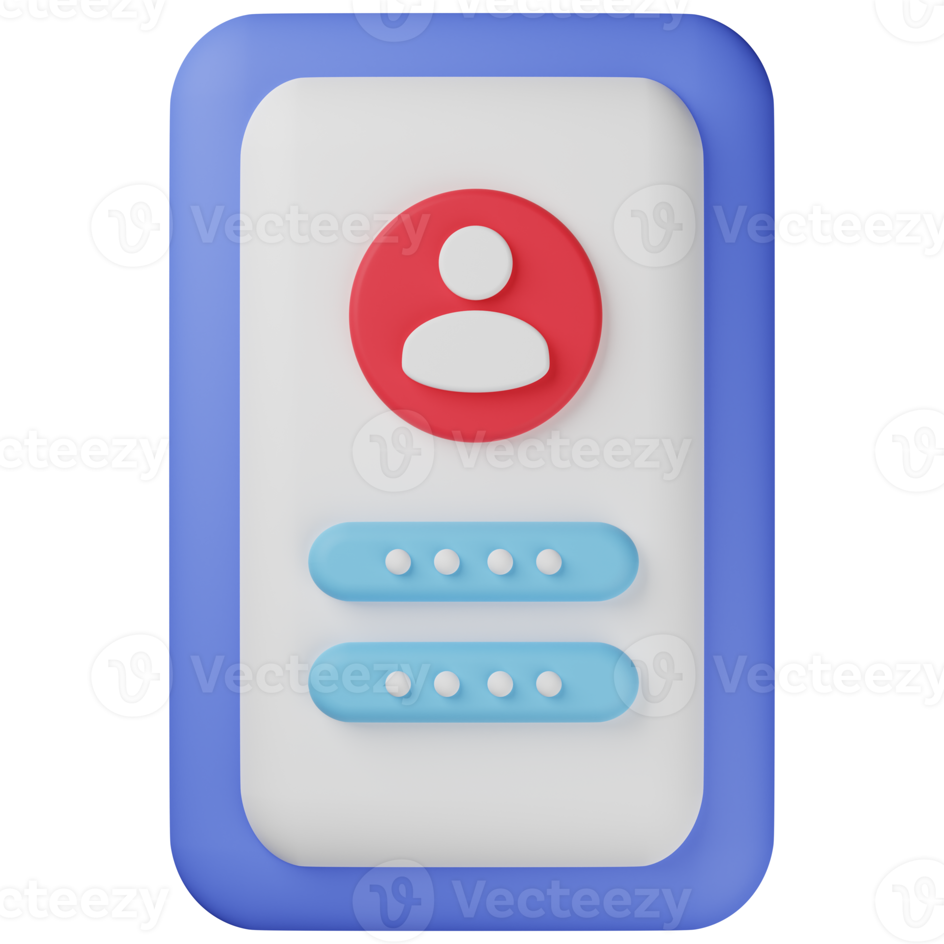 account login and password form on smartphone app user authorization ...