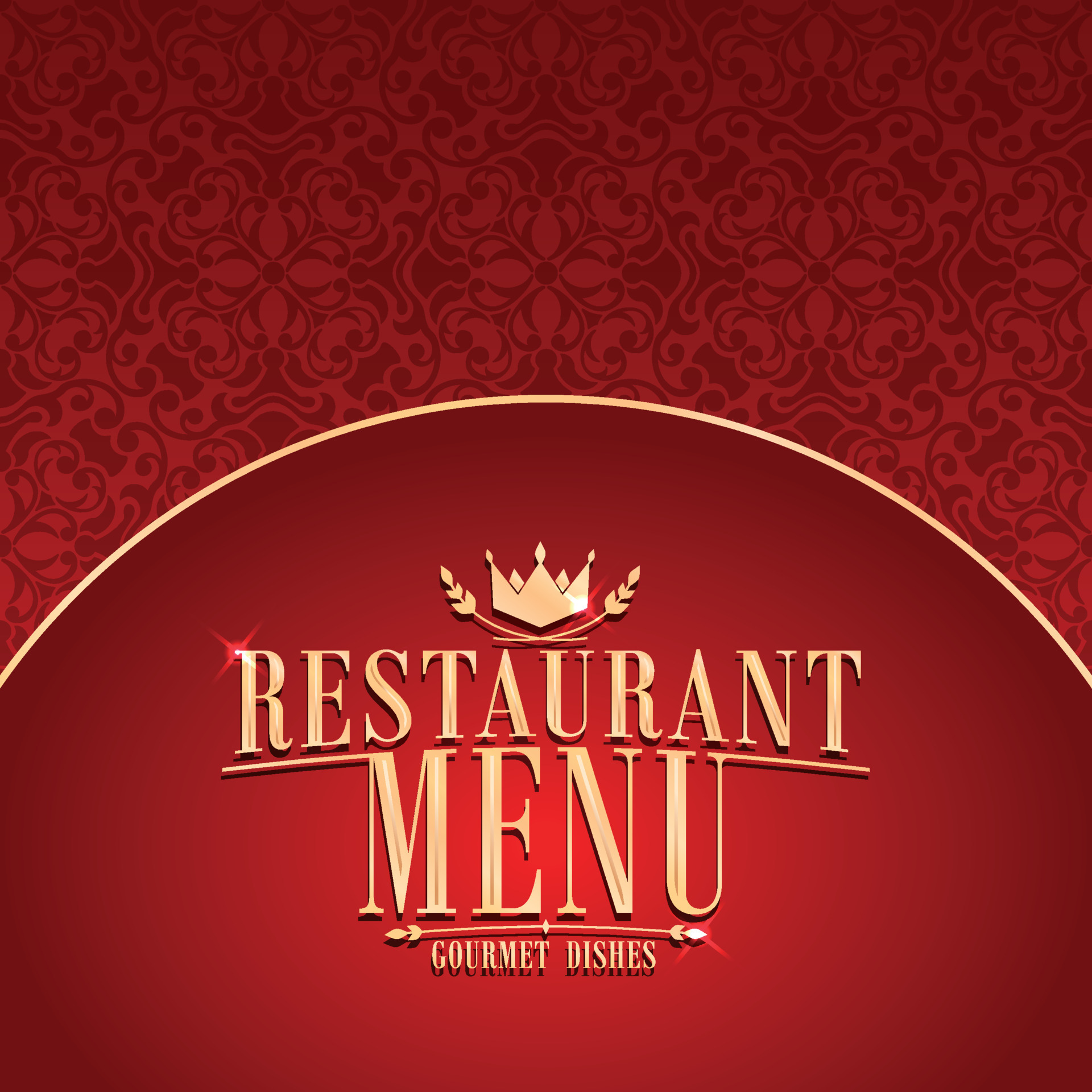 Gourmet Dishes Restaurant Menu Design On A Red Background 20793870