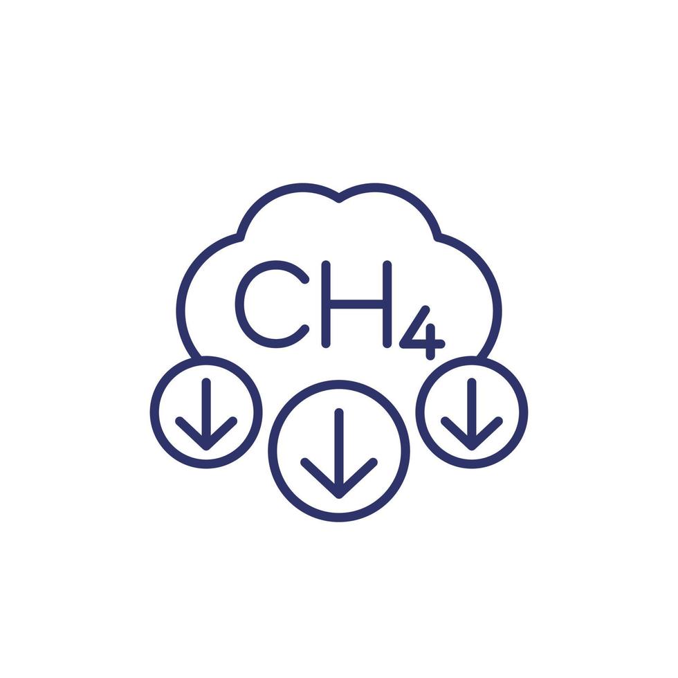 Methane Ch4 Emissions Reduction Line Icon 20793919 Vector Art At Vecteezy