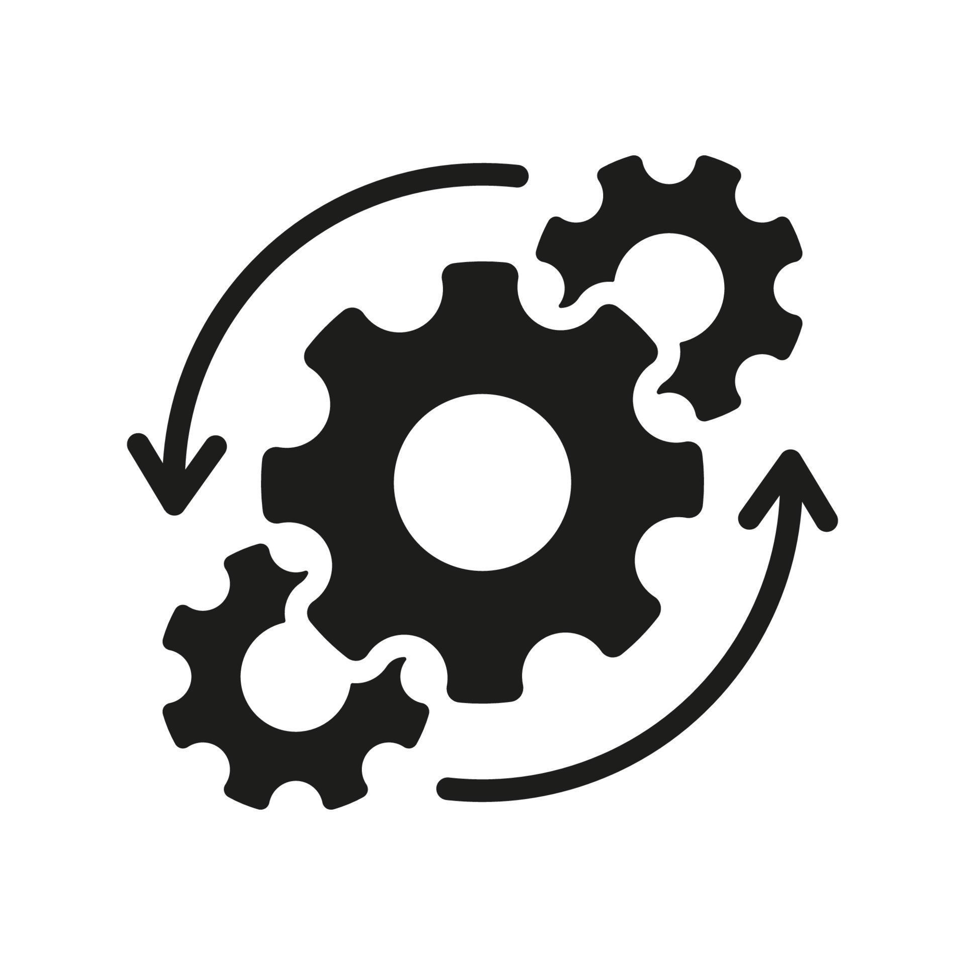 Workflow Cog Wheel Symbol Pictogram Circle Gear Work Progress Silhouette Icon Gear And Round