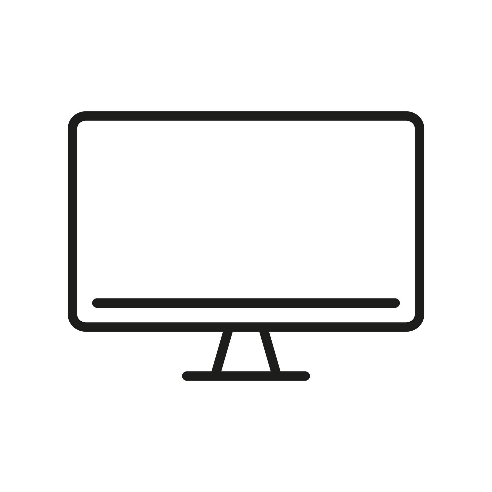 Computer Monitor Line Icon. PC Wide Screen Desktop Linear Pictogram. TV ...
