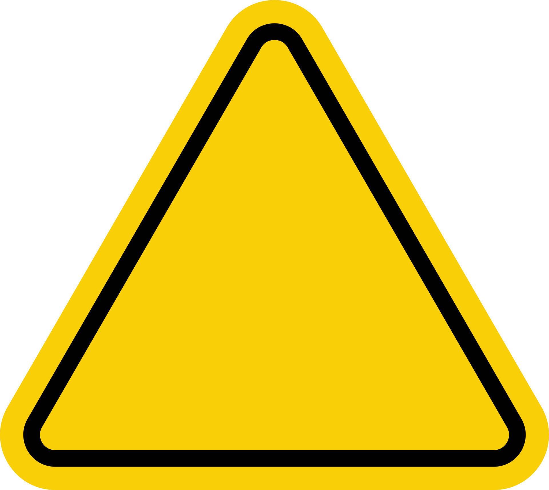 Warning sign yellow triangle with empty space inside. Attention. Danger zone. Another danger ...
