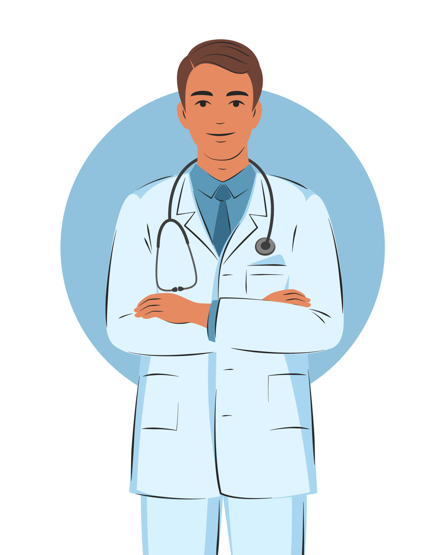 Doctor In White Coat Friendly And Caring Medical Worker Vector Illustration 20801619 Vector