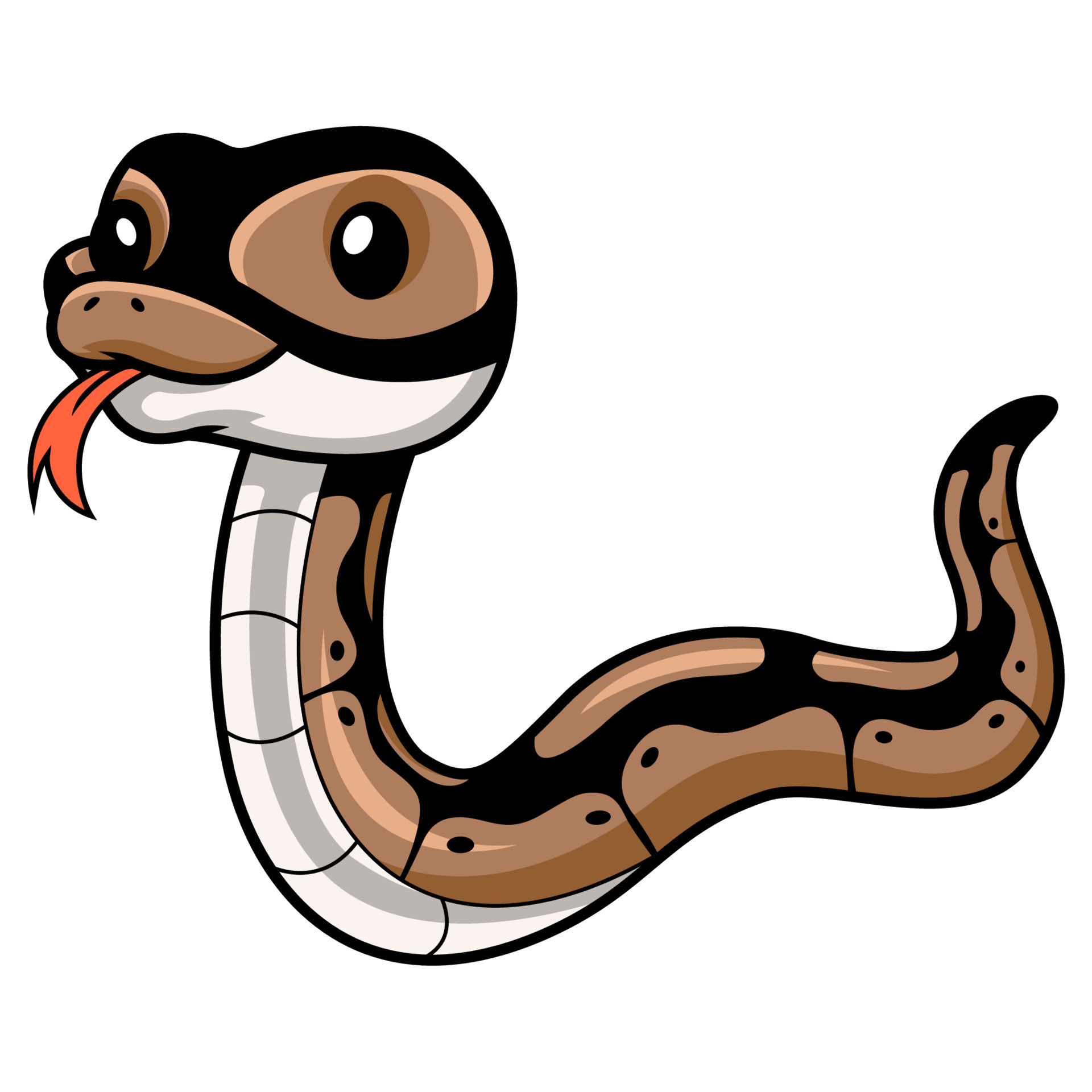 Cute ball python snake cartoon 20805420 Vector Art at Vecteezy