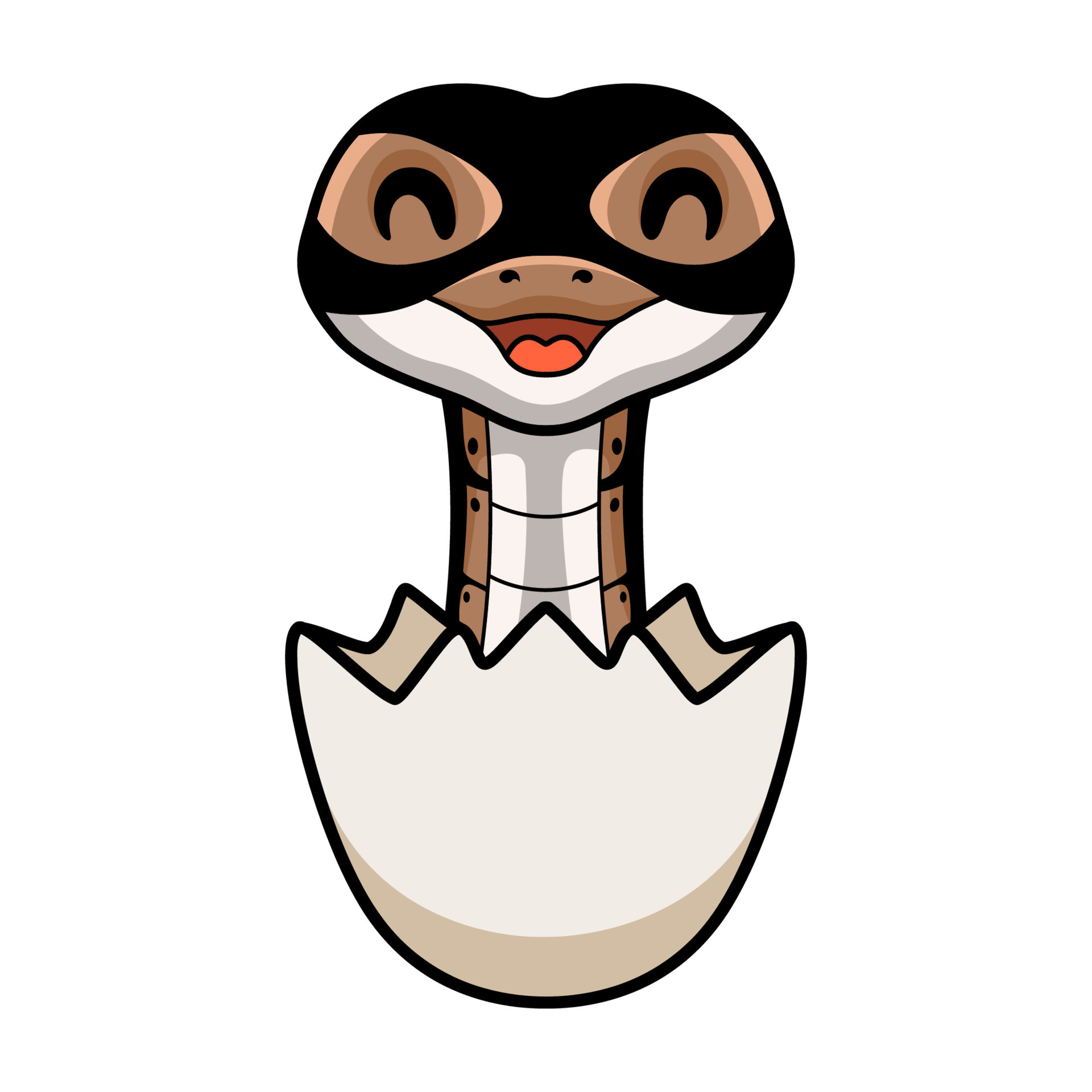 Cute ball python snake cartoon inside an egg 20805443 Vector Art at ...