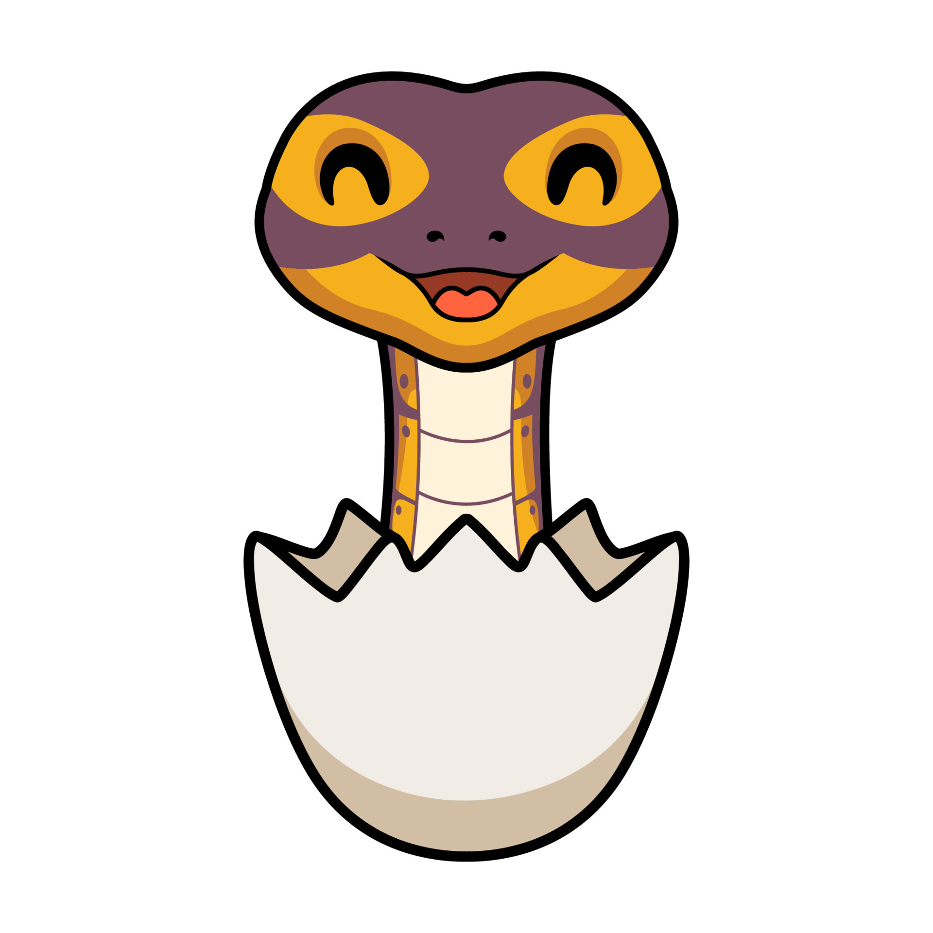 Cute banana ball python snake cartoon inside an egg 20805446 Vector Art ...