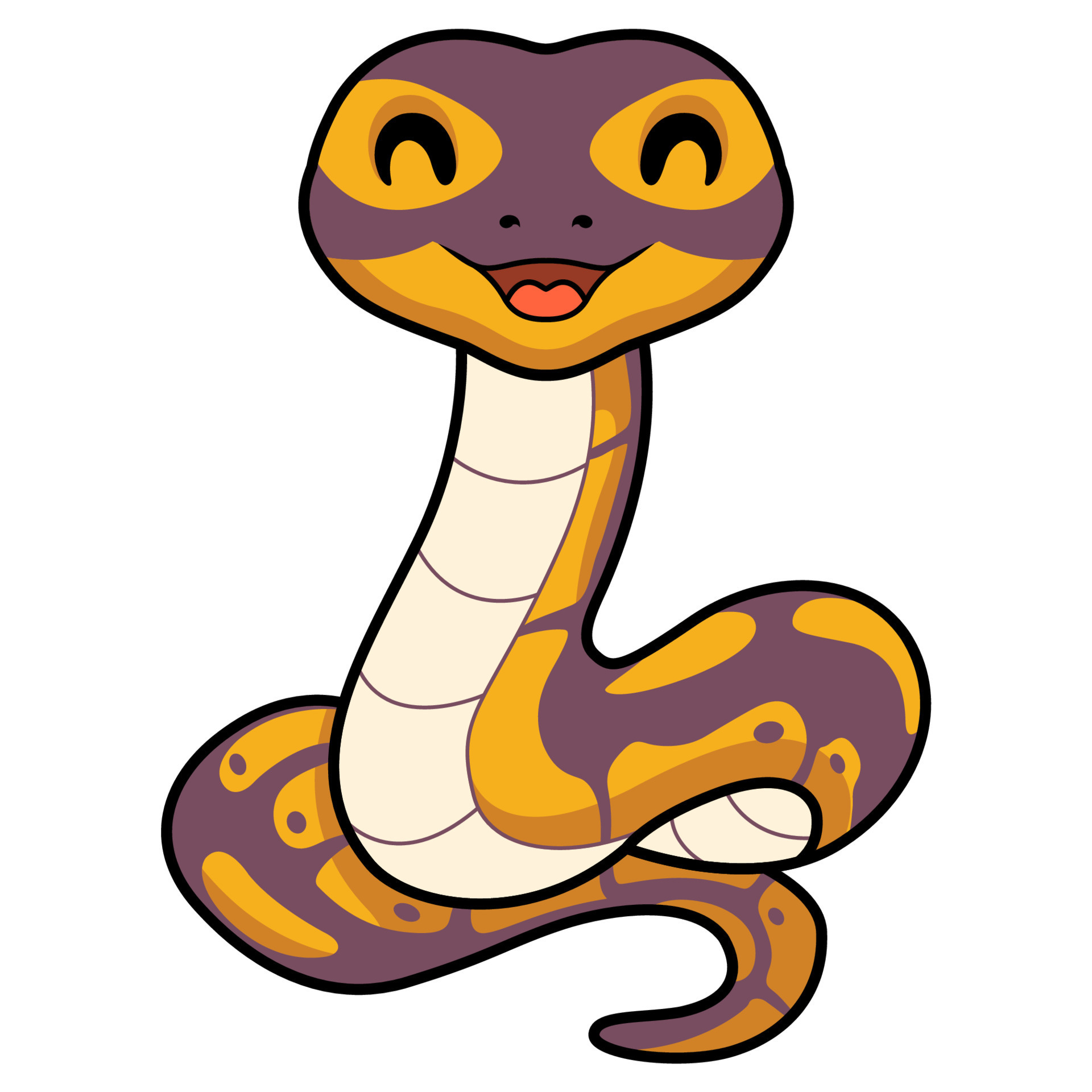 Cute banana ball python snake cartoon 20805448 Vector Art at Vecteezy