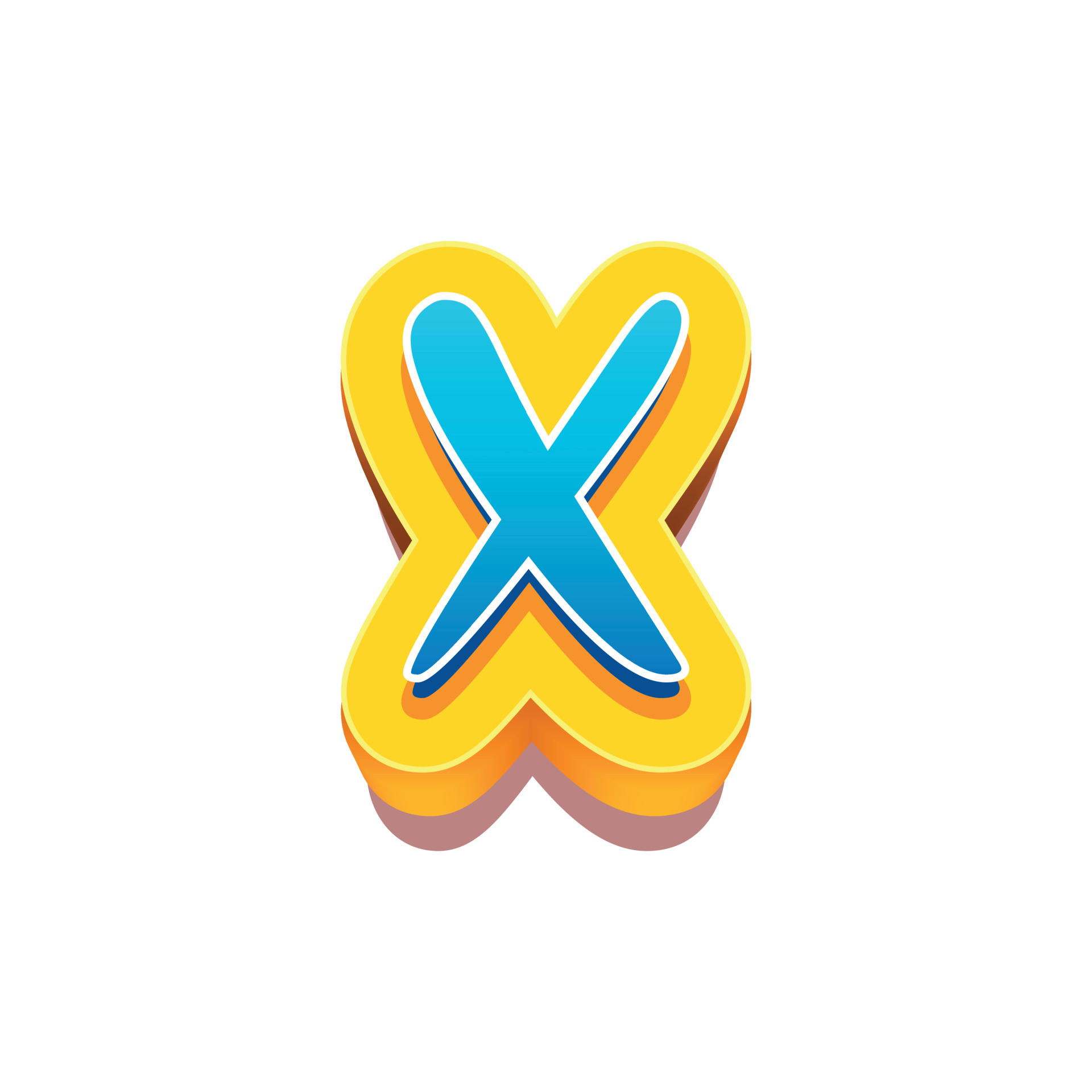 3d illustration of small letter x 20806669 Vector Art at Vecteezy