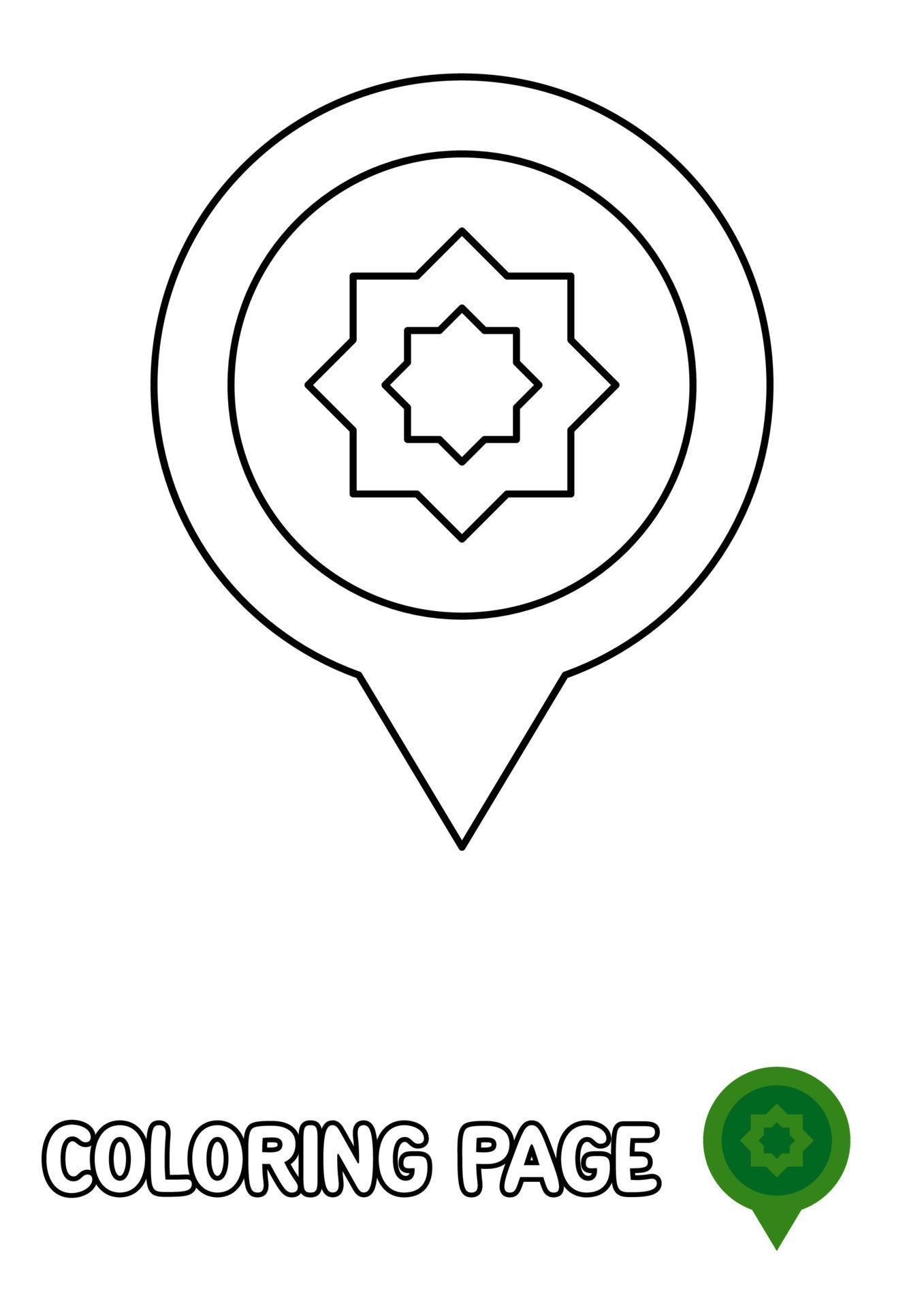 Coloring page with Pin for kids 20808626 Vector Art at Vecteezy