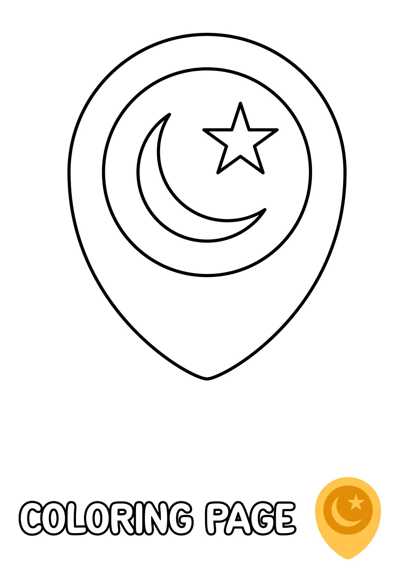 Coloring page with Pin for kids 20808805 Vector Art at Vecteezy