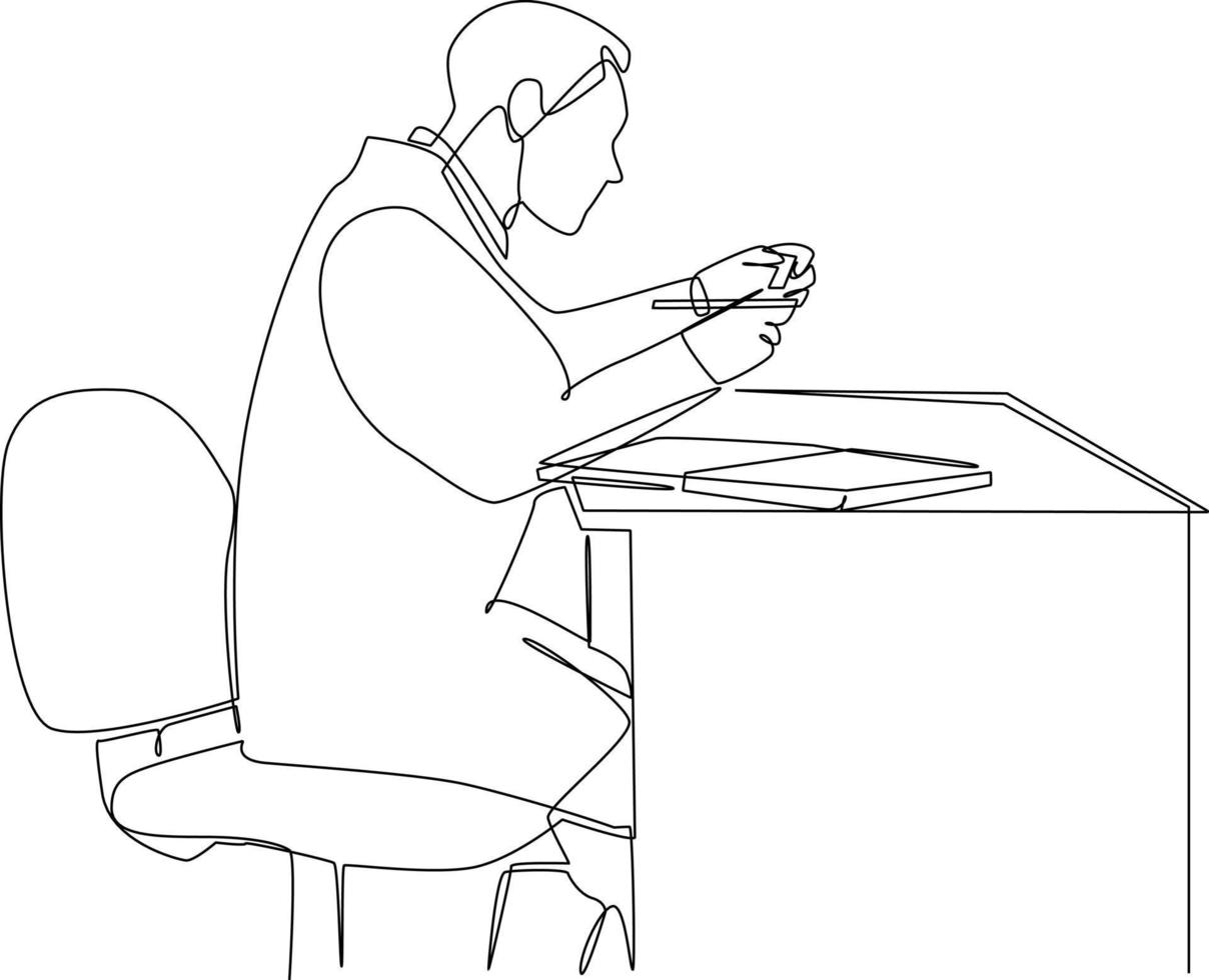 Continuous one line drawing scientist doing some research. laboratory ...