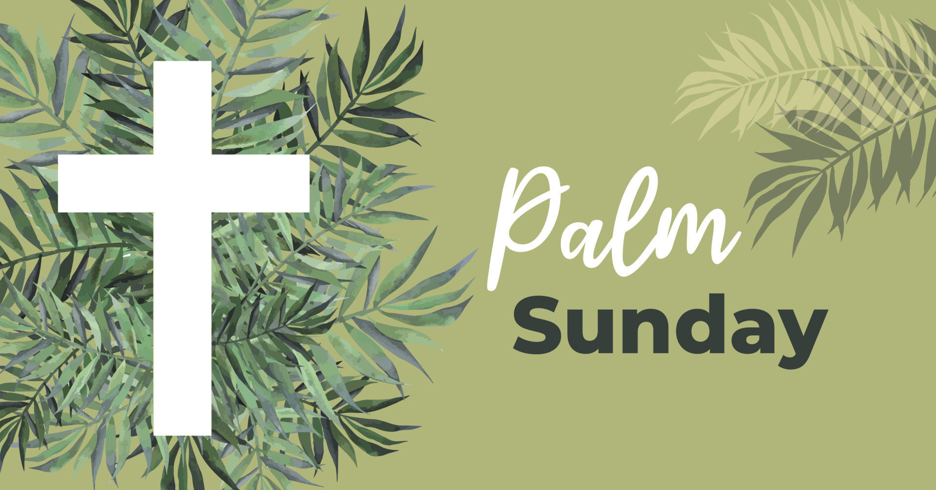 illustration of Christian Palm Sunday with palm branches and leaves and ... illustration of Christian Palm Sunday with palm branches and leaves and ...