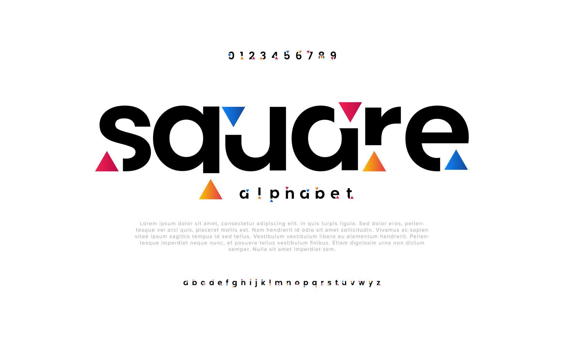 Square modern abstract digital alphabet font. Minimal technology typography, Creative urban ...