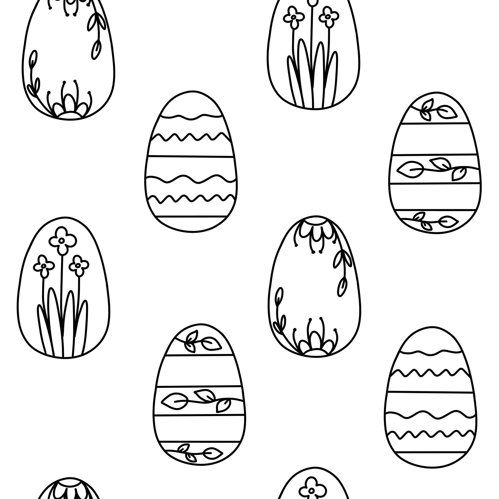 Doodle Easter egg pattern 20818285 Vector Art at Vecteezy