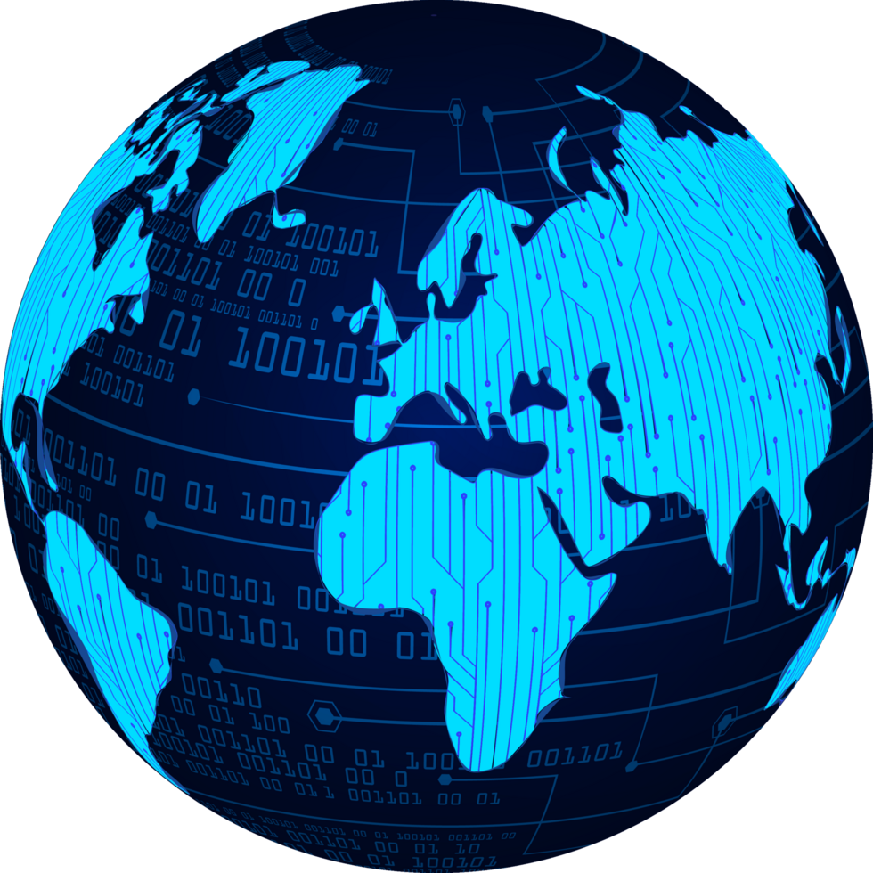 Modern Technology World Map Globe Crop Out 20819166 Png