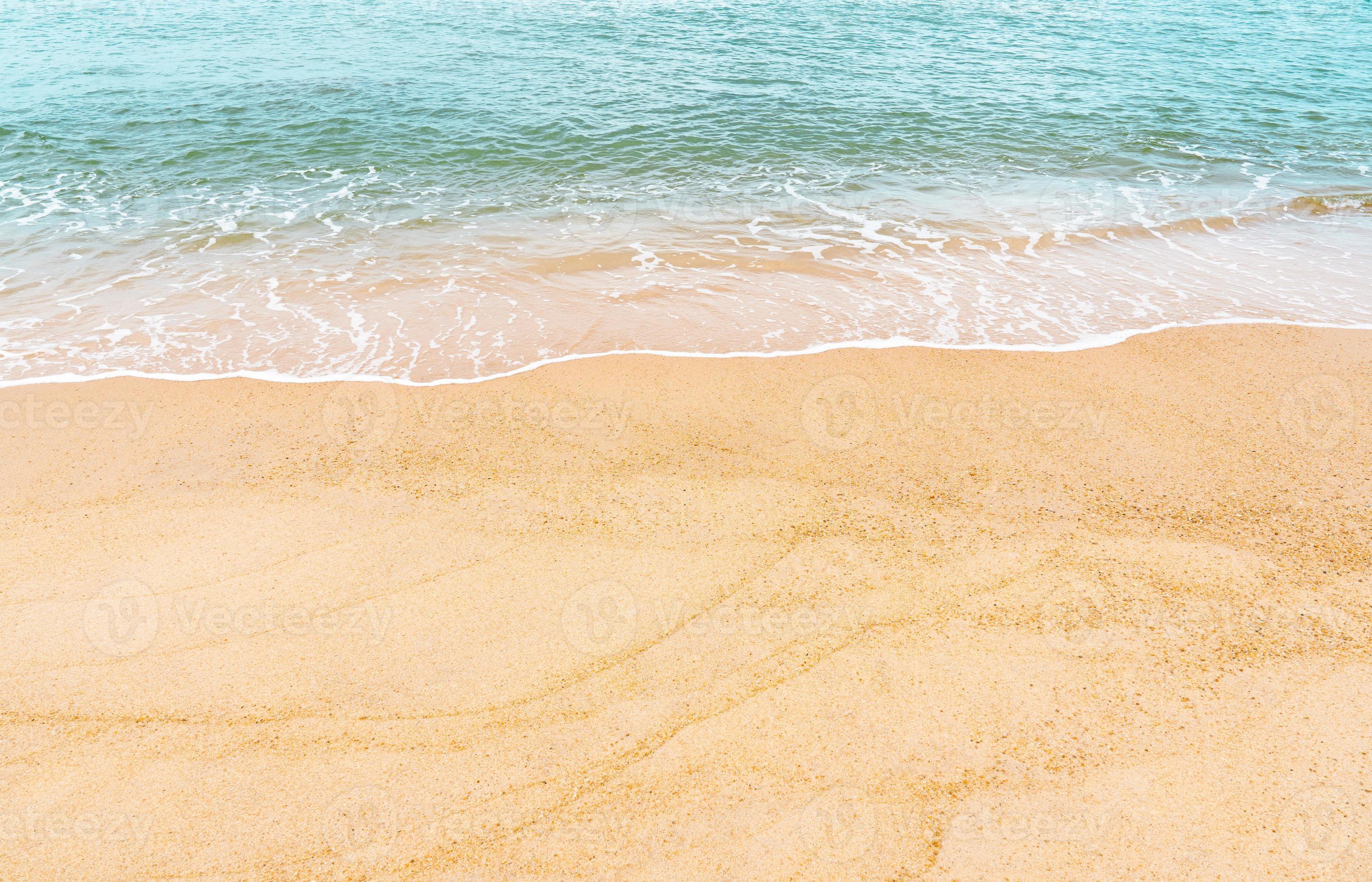 Summer Beach Top Viewblue Ocean With Soft Wave Form On Sand Texturehorizontal Seaside View Of