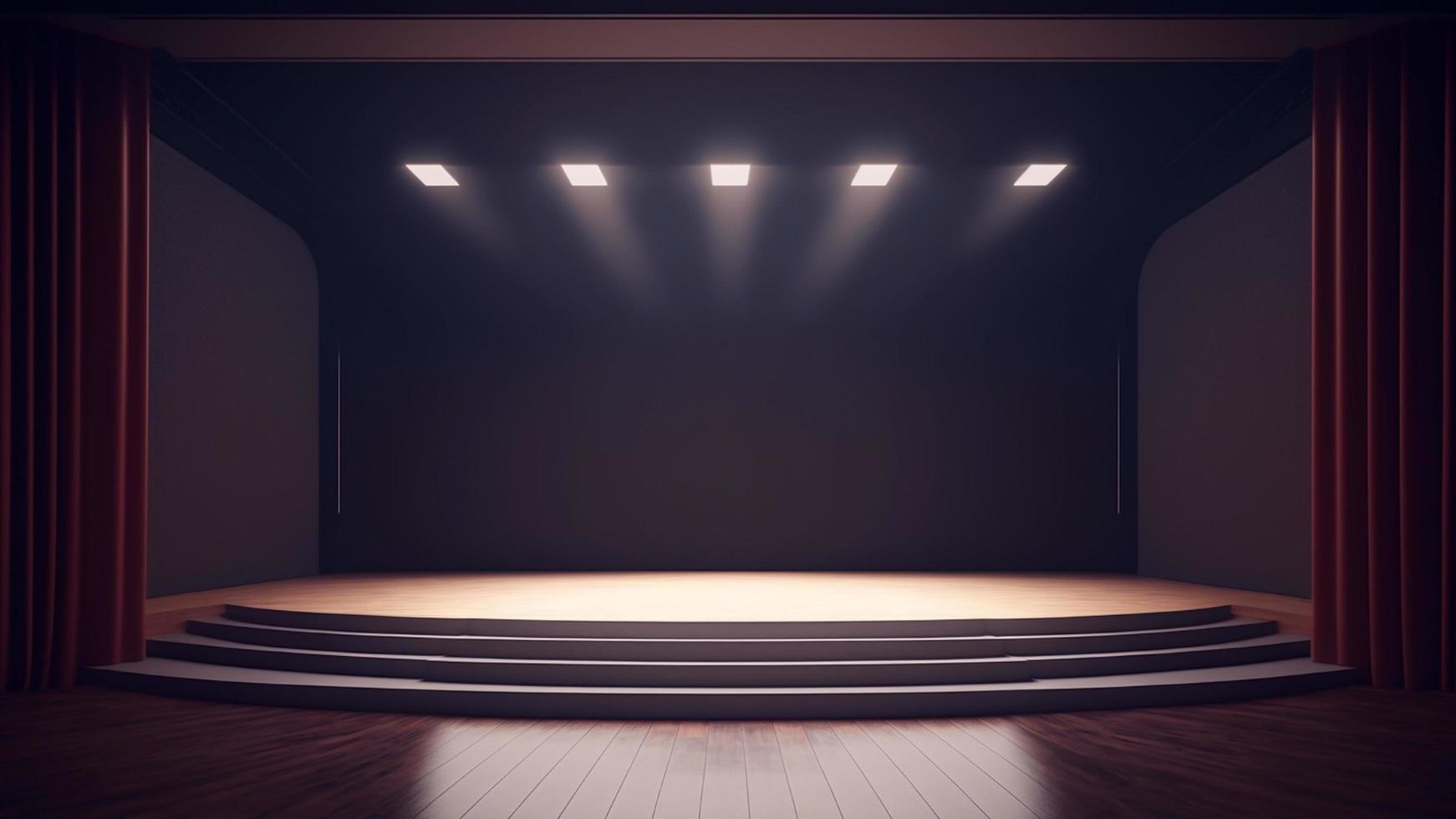 Empty stage of the theater simple minimalist with front view and copy ...