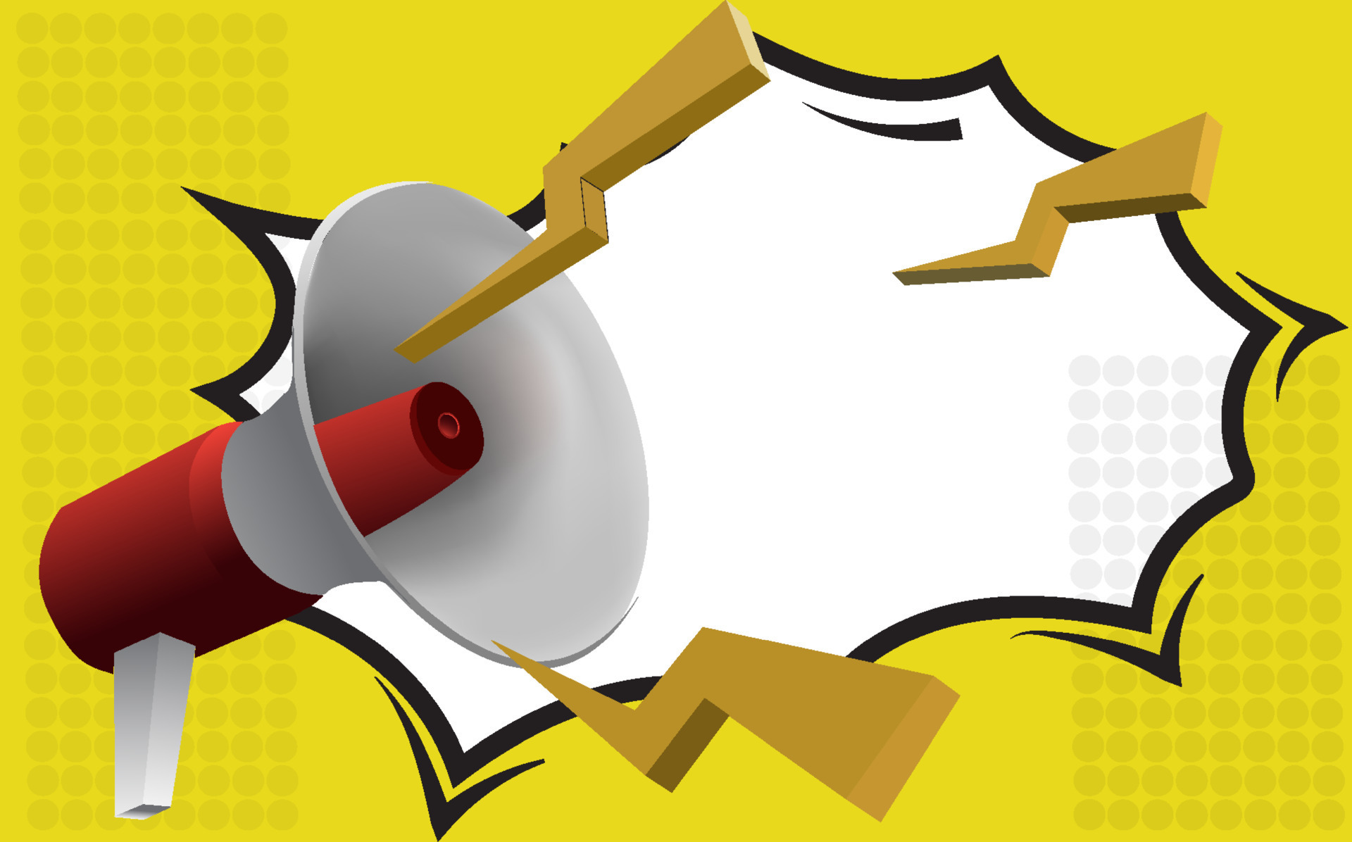 3D Speech bubble messages with Megaphone notifications. . Banner ...