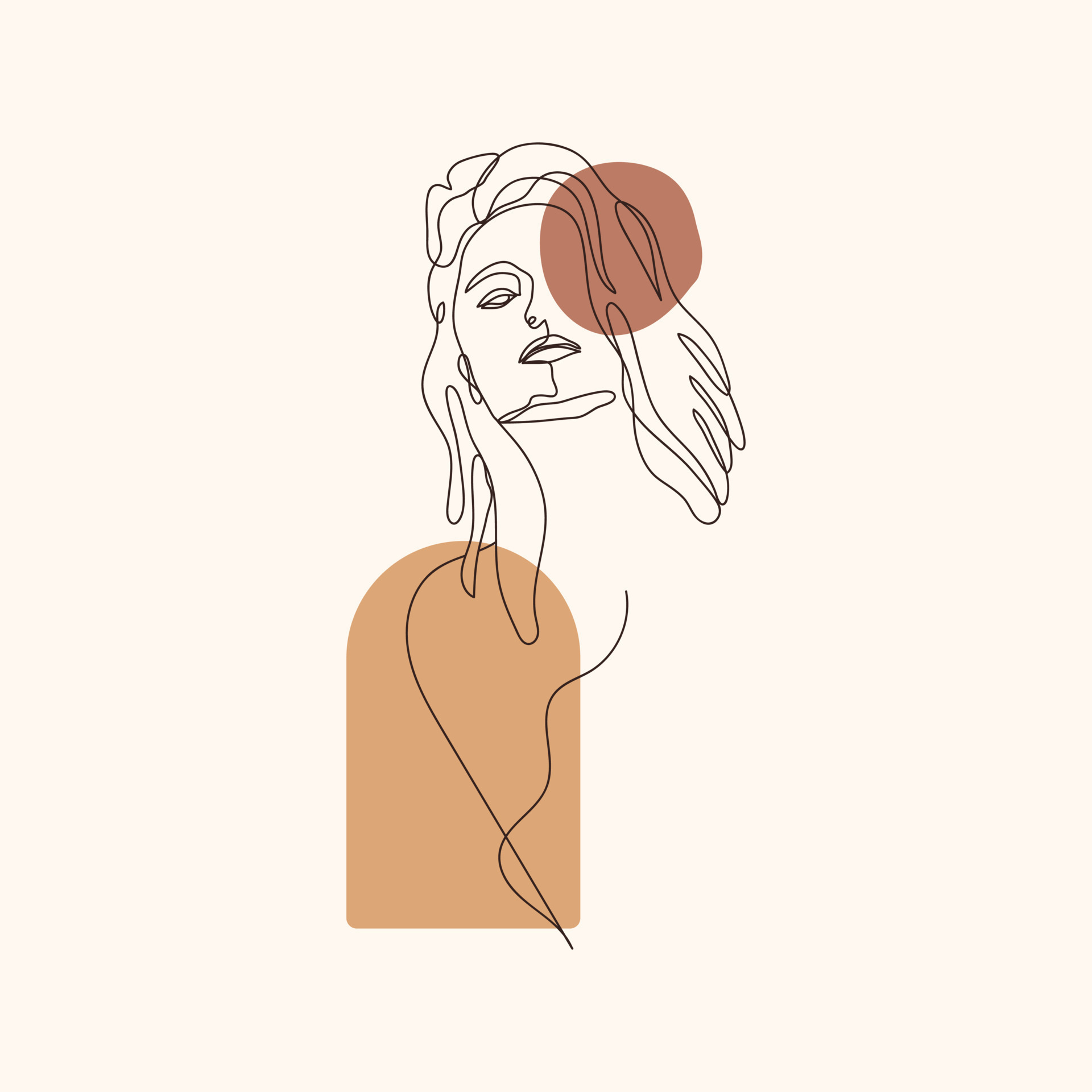 Minimal Womans Face One Line Art Portrait Poster Illustration 20839068