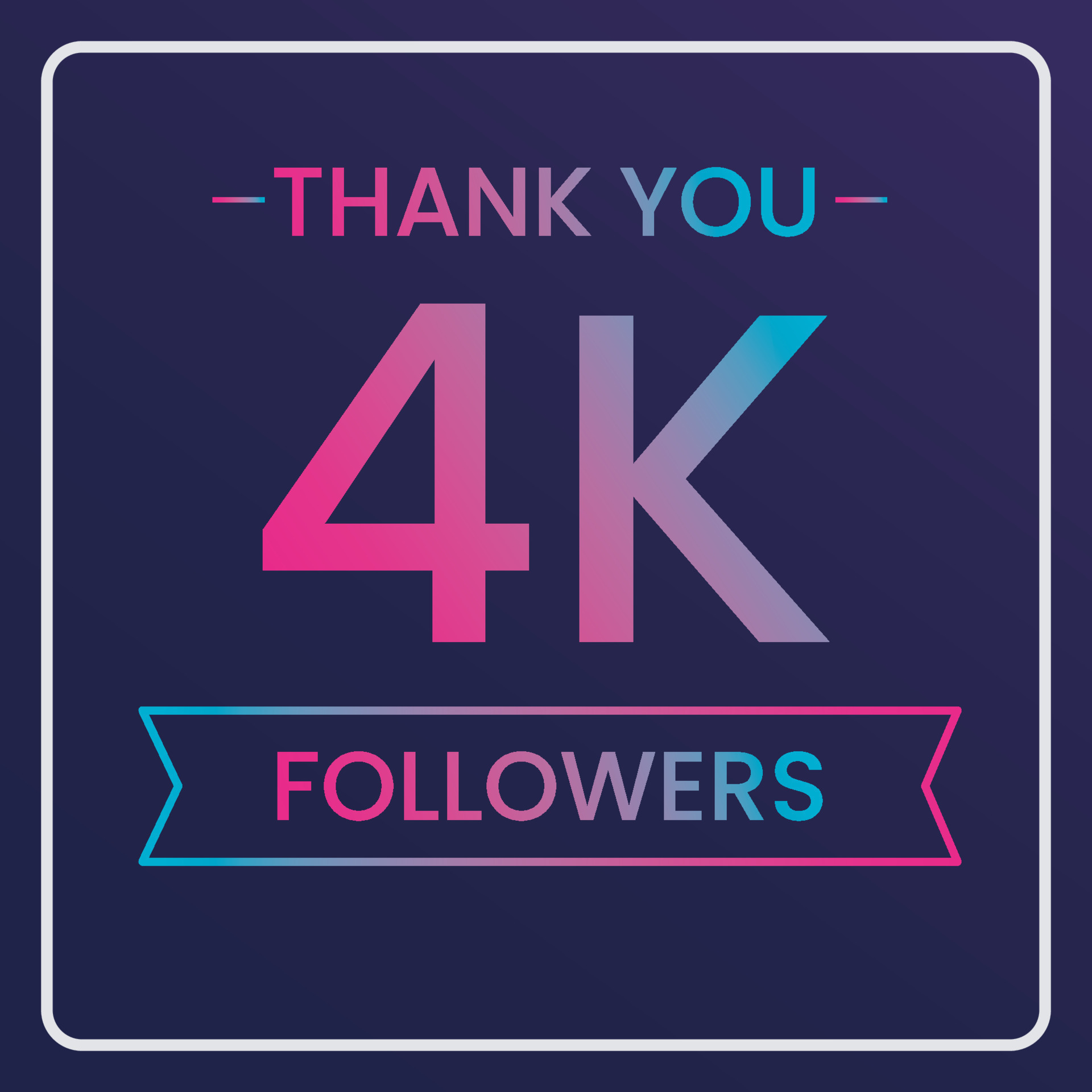 Thank You 4k Followers 20839166 Vector Art At Vecteezy