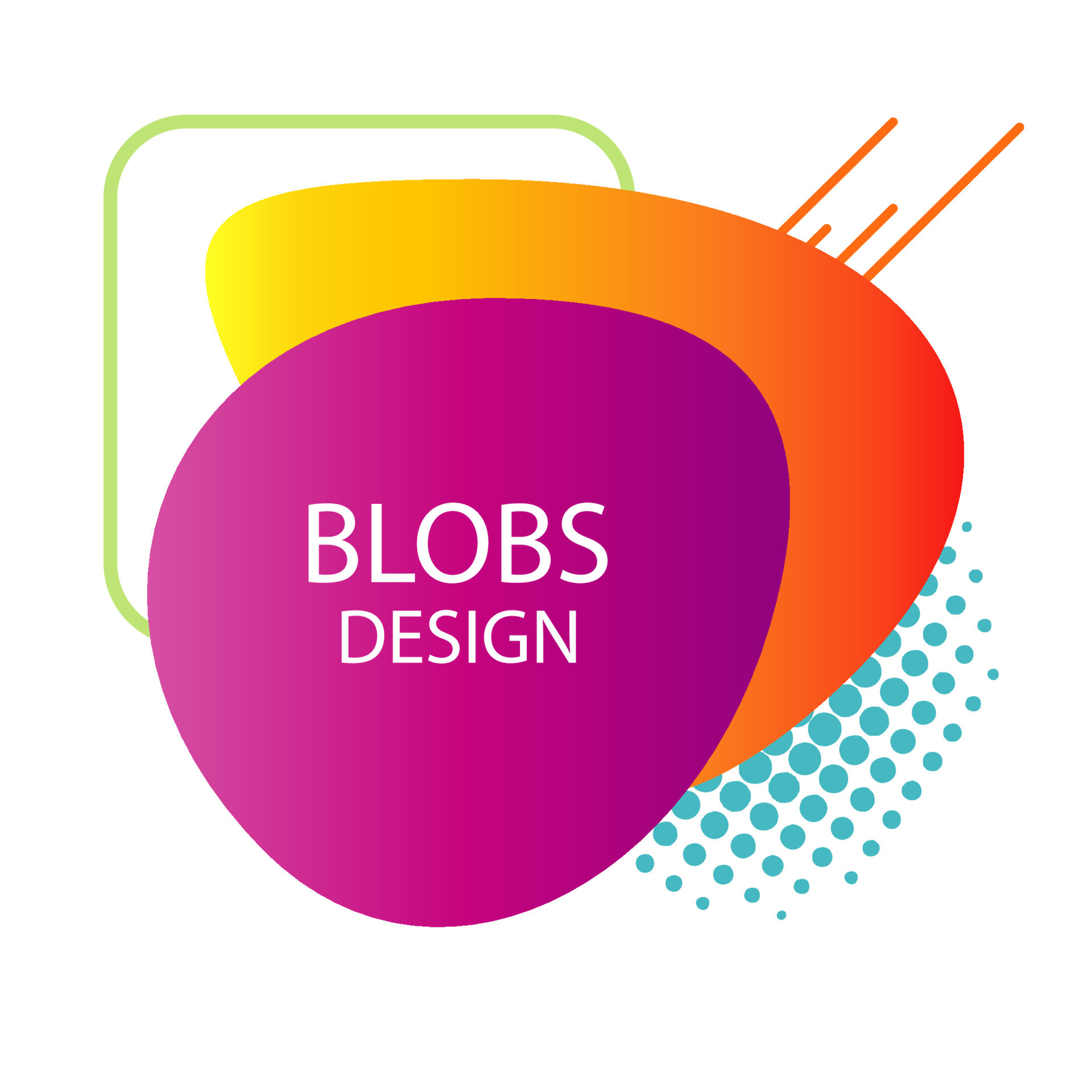 Blobs Shapes Abstract Geometrical Background With Colorful Gradient And