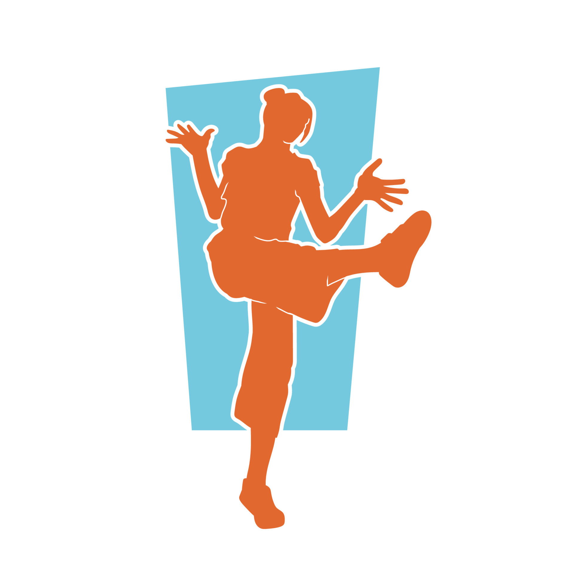 Silhouette Of A Happy Woman Dancing Gesture Silhouette Of A Female