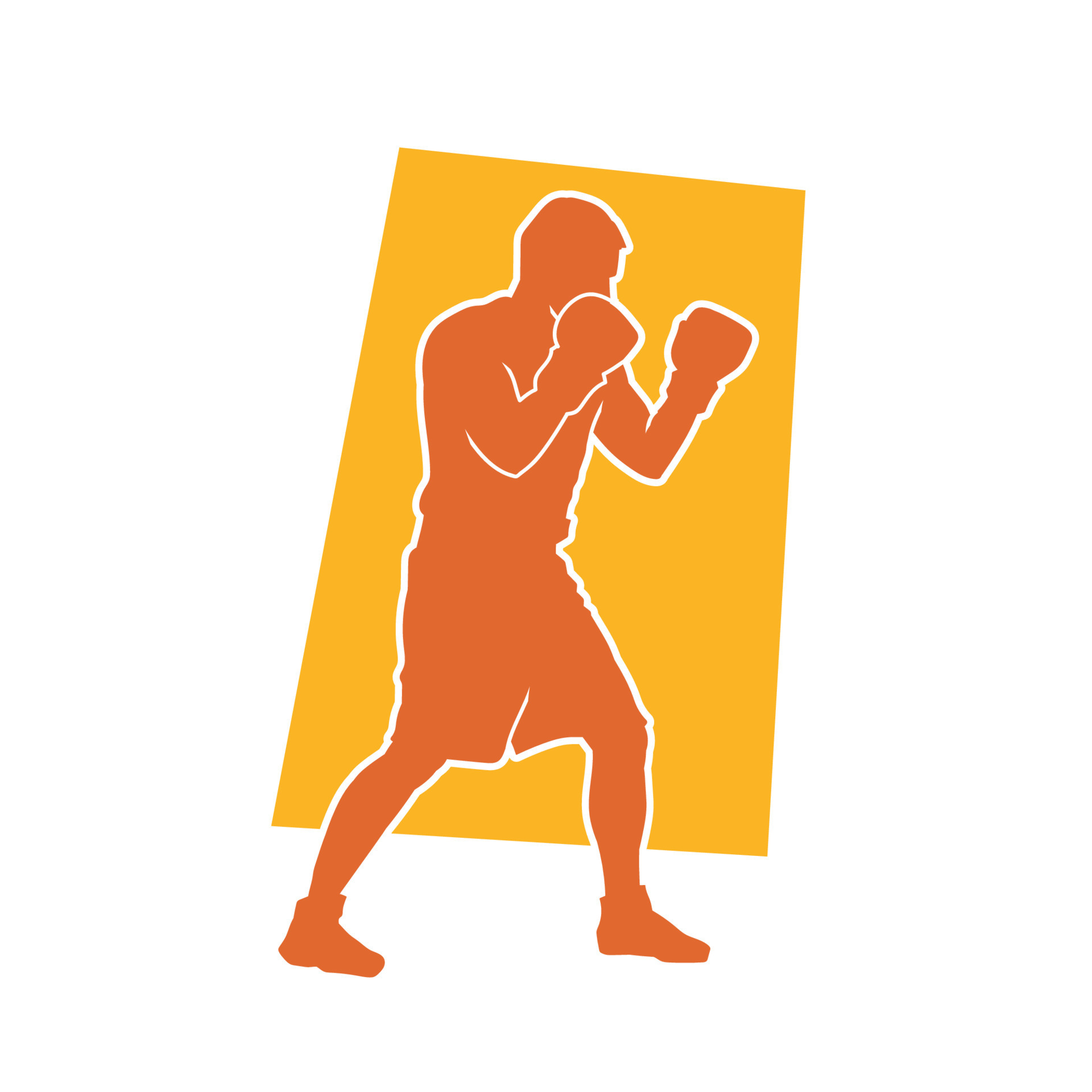 Silhouette of a boxing athlete in action pose. Silhouette of a male ... Silhouette of a boxing athlete in action pose. Silhouette of a male ...