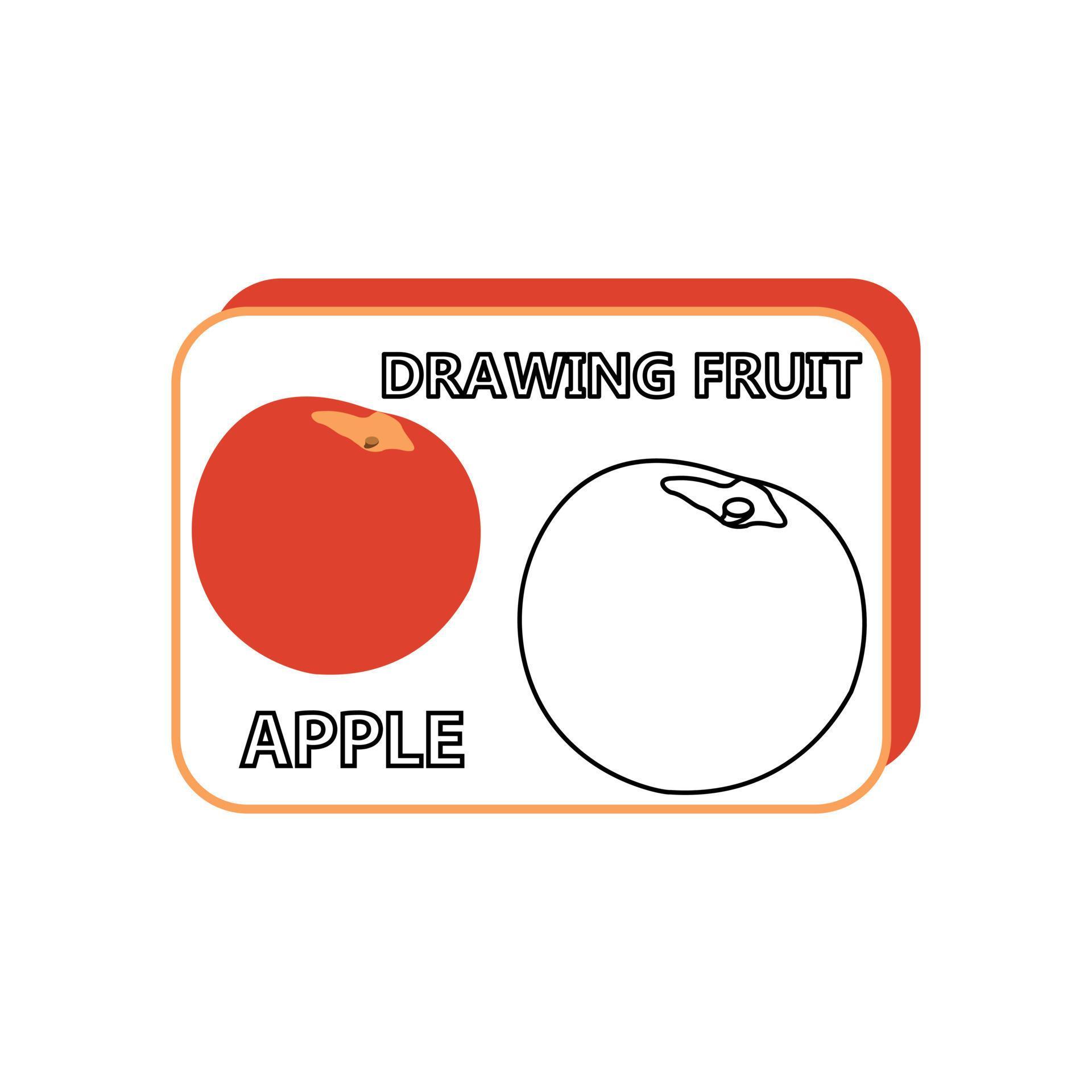 Drawing tutorial. How to draw an Apple 20843057 Vector Art at Vecteezy