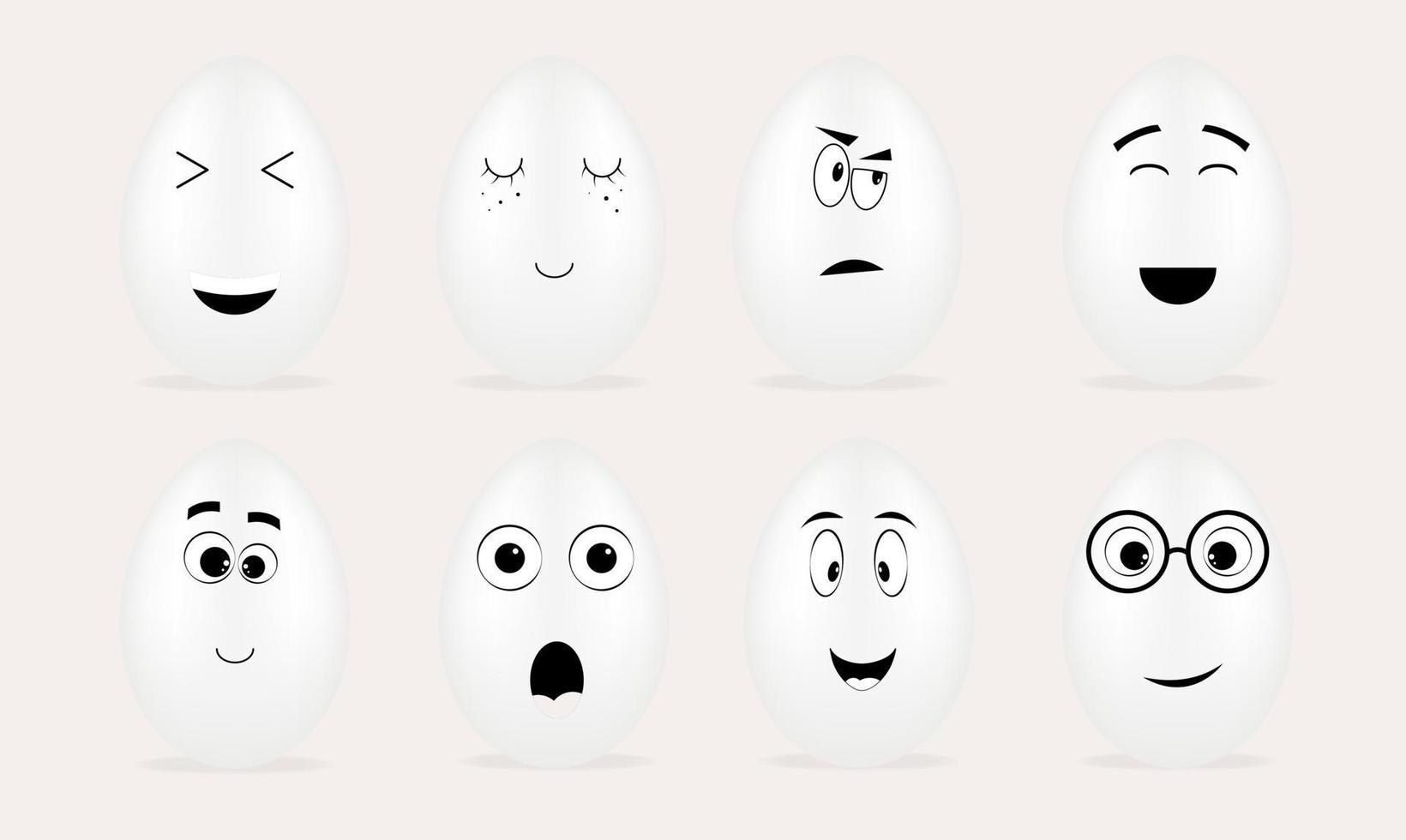 Easter cartoon eggs set with different emotions. 20844737 Vector Art at ...