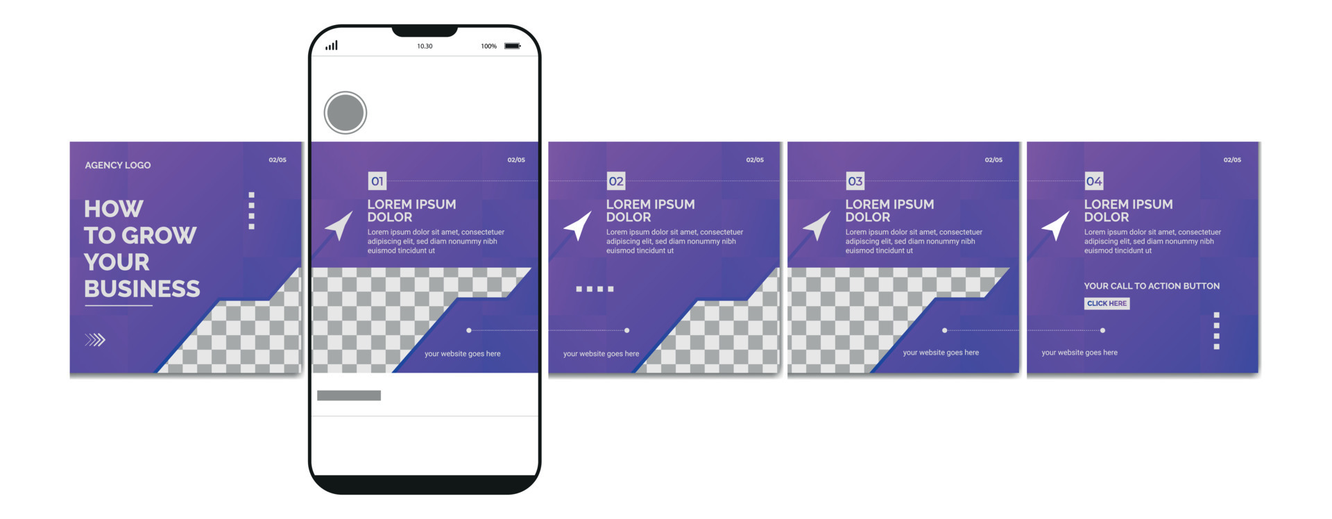 Set Of Instagram Carousel Post Editable Instagram Carousel Post