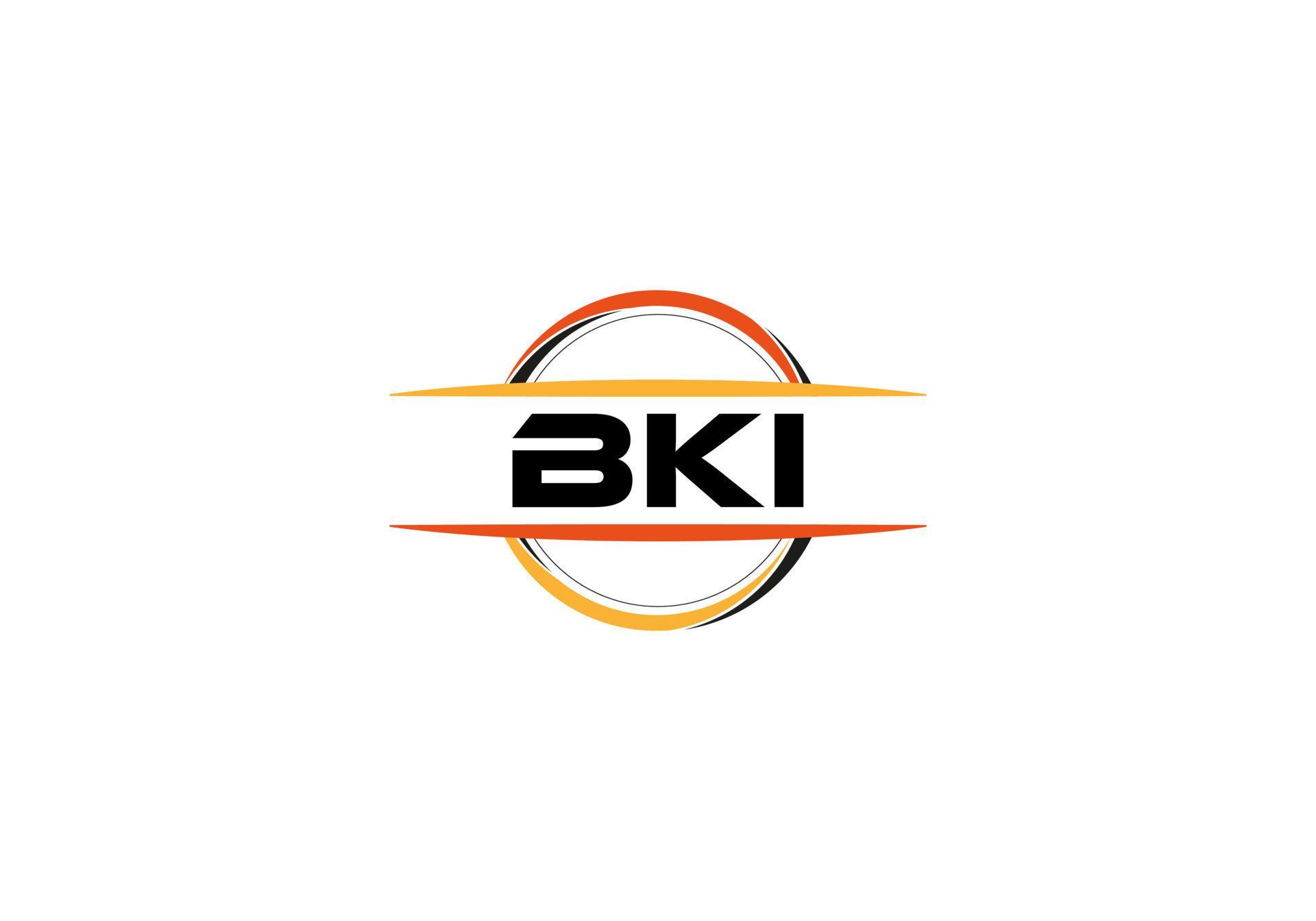 BKI letter royalty ellipse shape logo. BKI brush art logo. BKI logo for a company, business, and ...