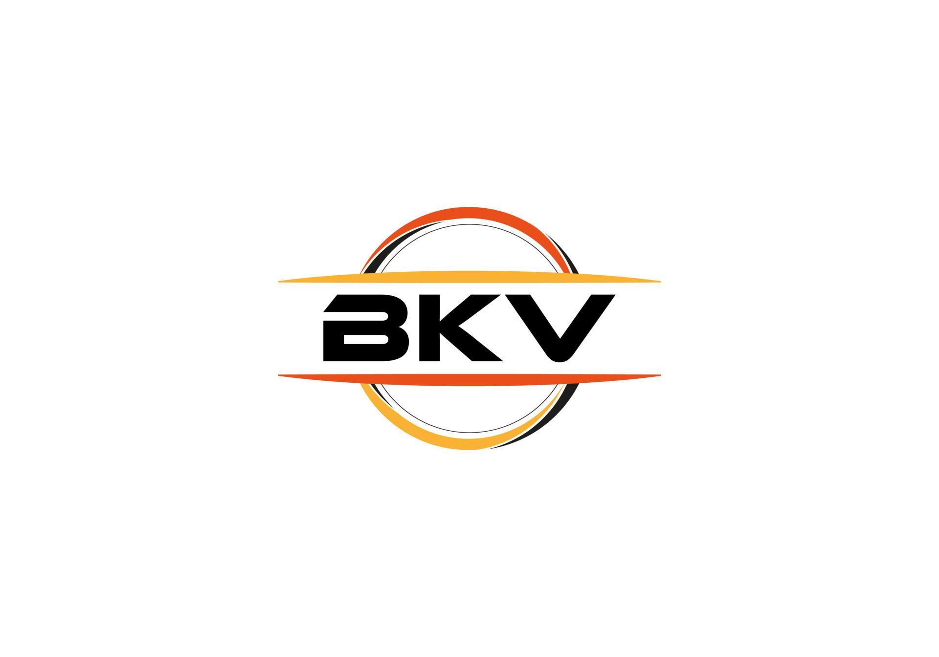 BKV letter royalty ellipse shape logo. BKV brush art logo. BKV logo for a company, business, and ...
