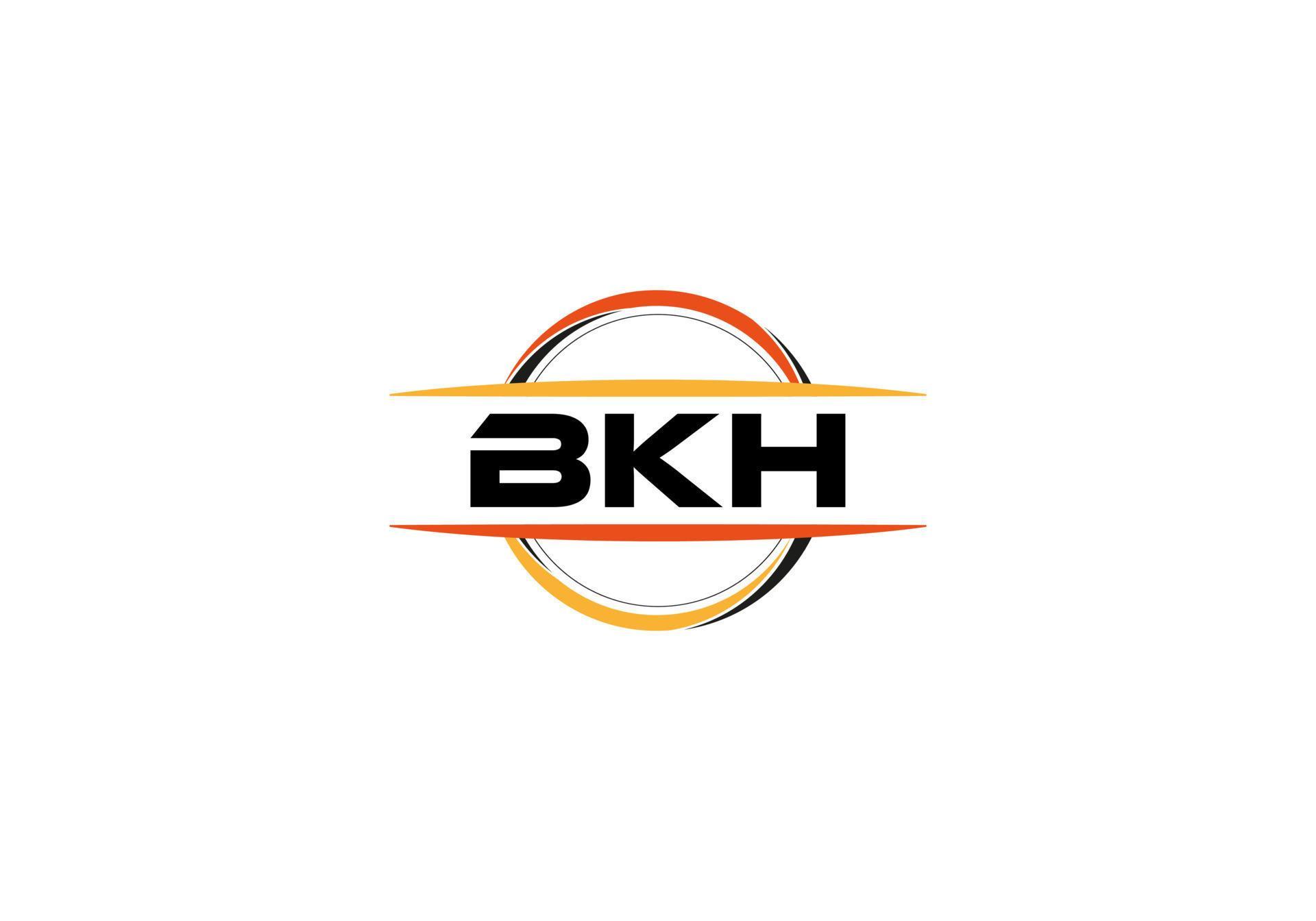 BKH letter royalty ellipse shape logo. BKH brush art logo. BKH logo for a company, business, and ...