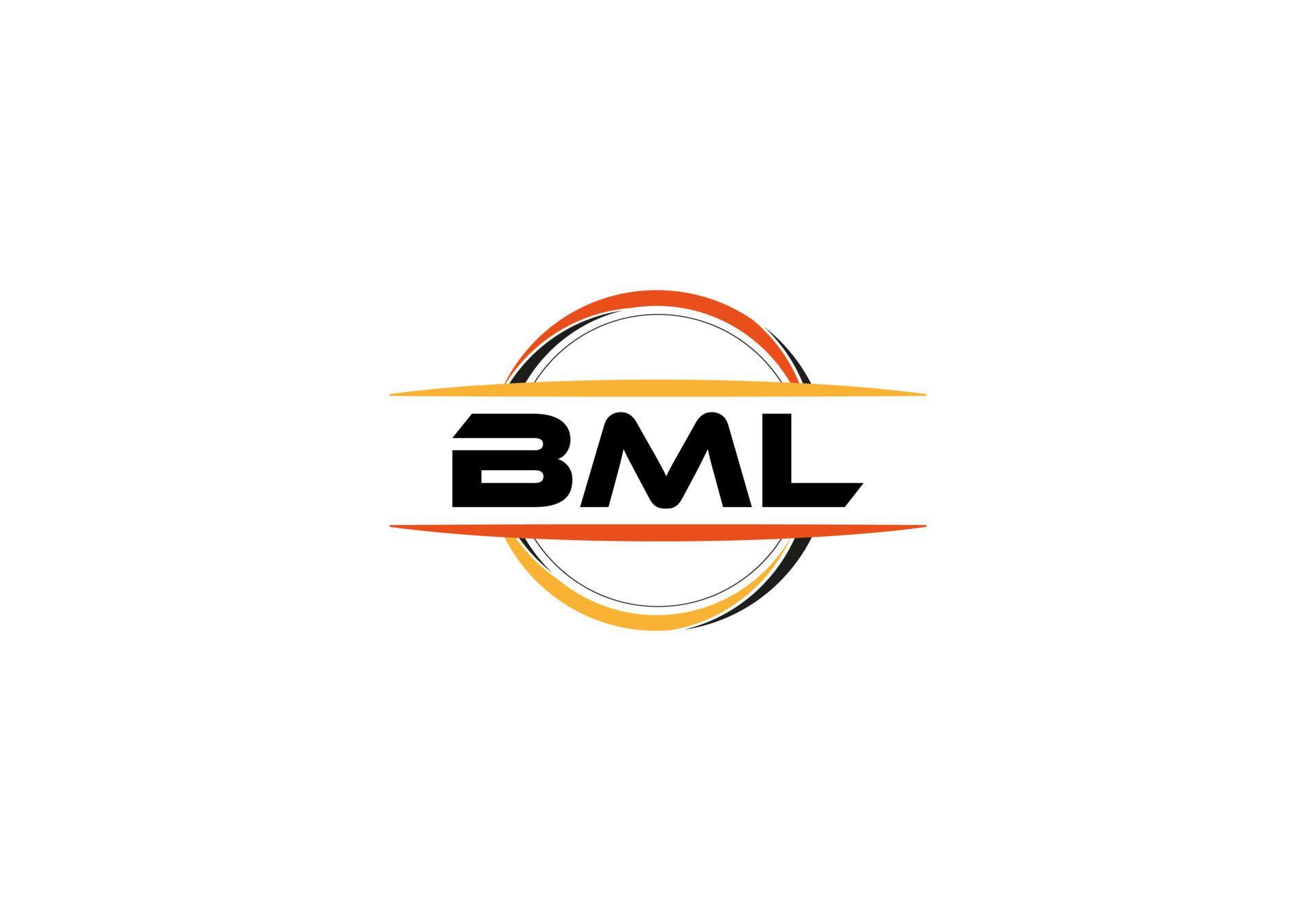 BML letter royalty ellipse shape logo. BML brush art logo. BML logo for a company, business, and ...
